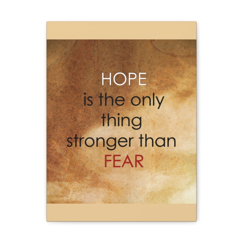 Inspirational Wall Art Hope Stronger Than Fear Motivation Wall Decor ...