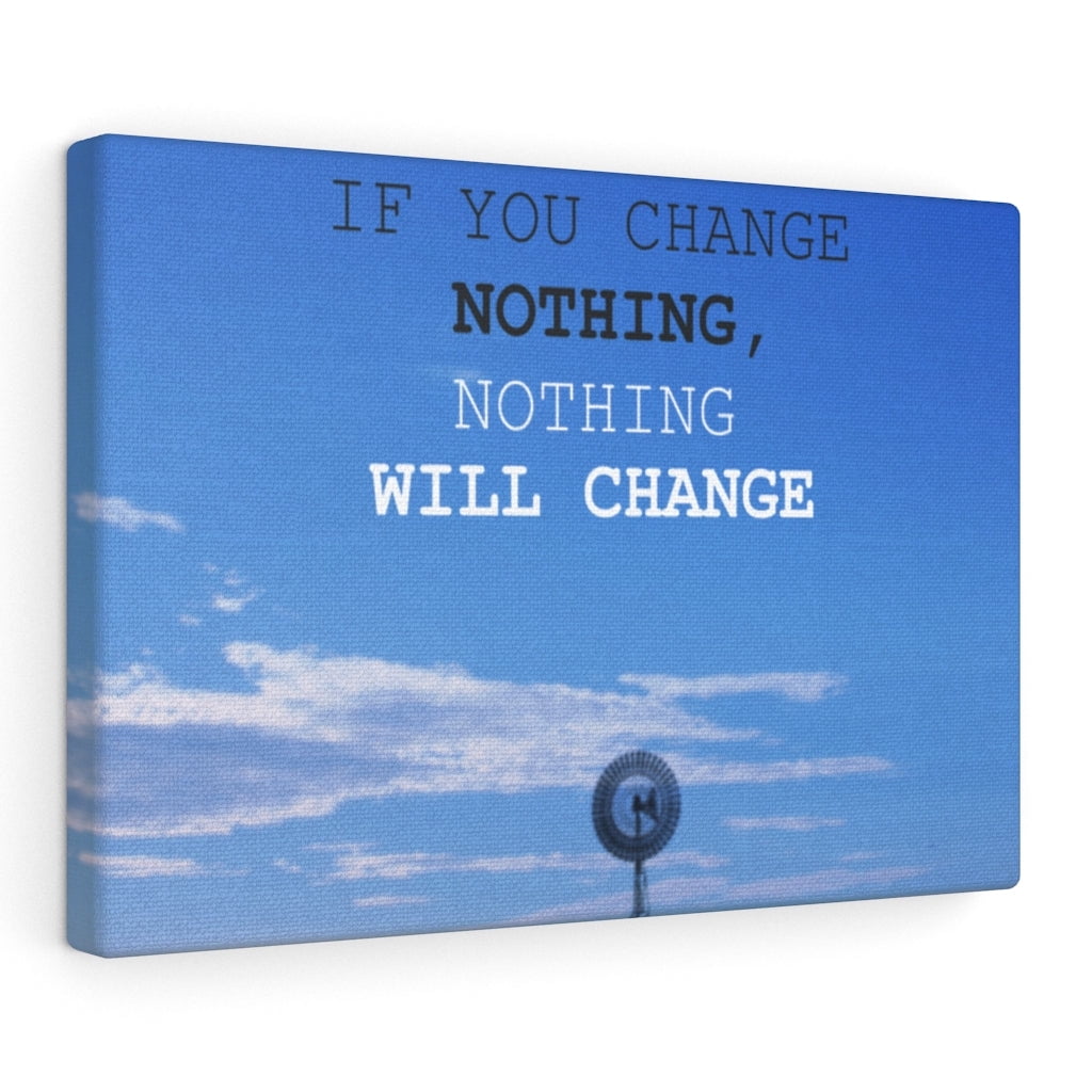 Inspirational Wall Art If You Change Nothing Blue Motivational Print ...