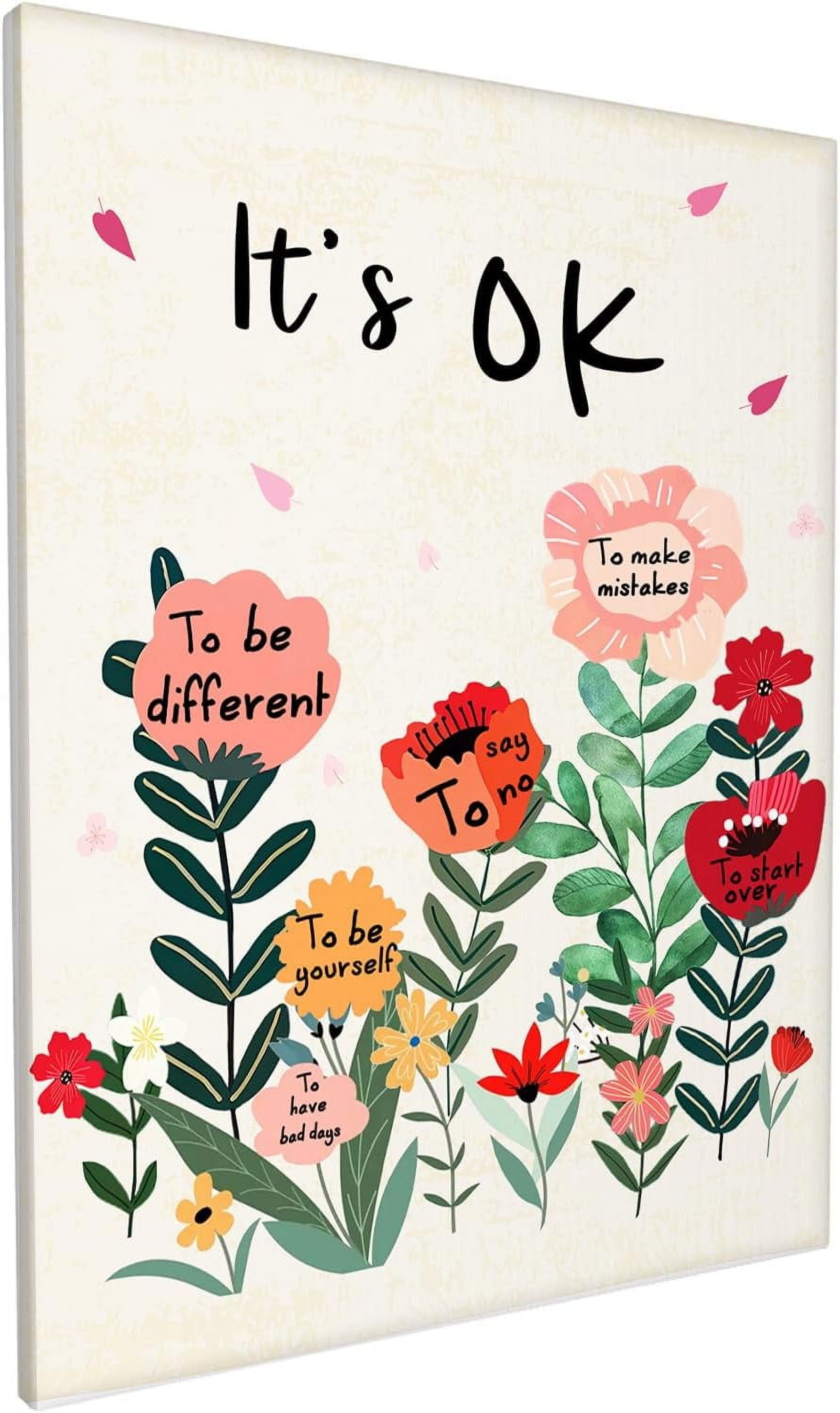 Inspirational Wall Art, It's Ok Motivational Wall Art, Quotes Unframed ...