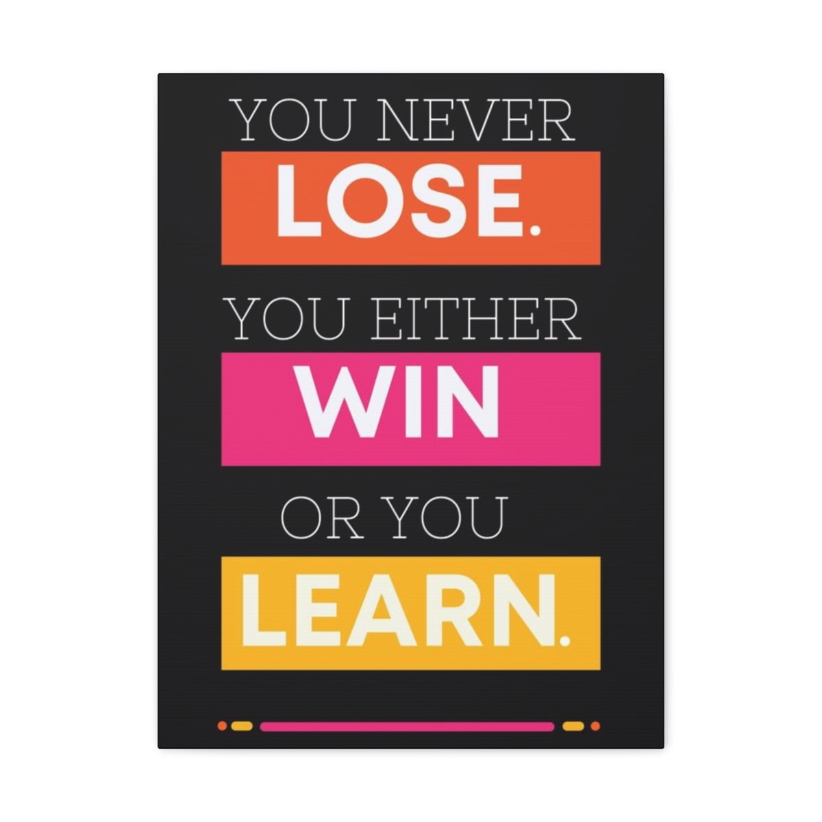 Inspirational Wall Art Lose Win Learn Motivation Wall Decor for Home ...