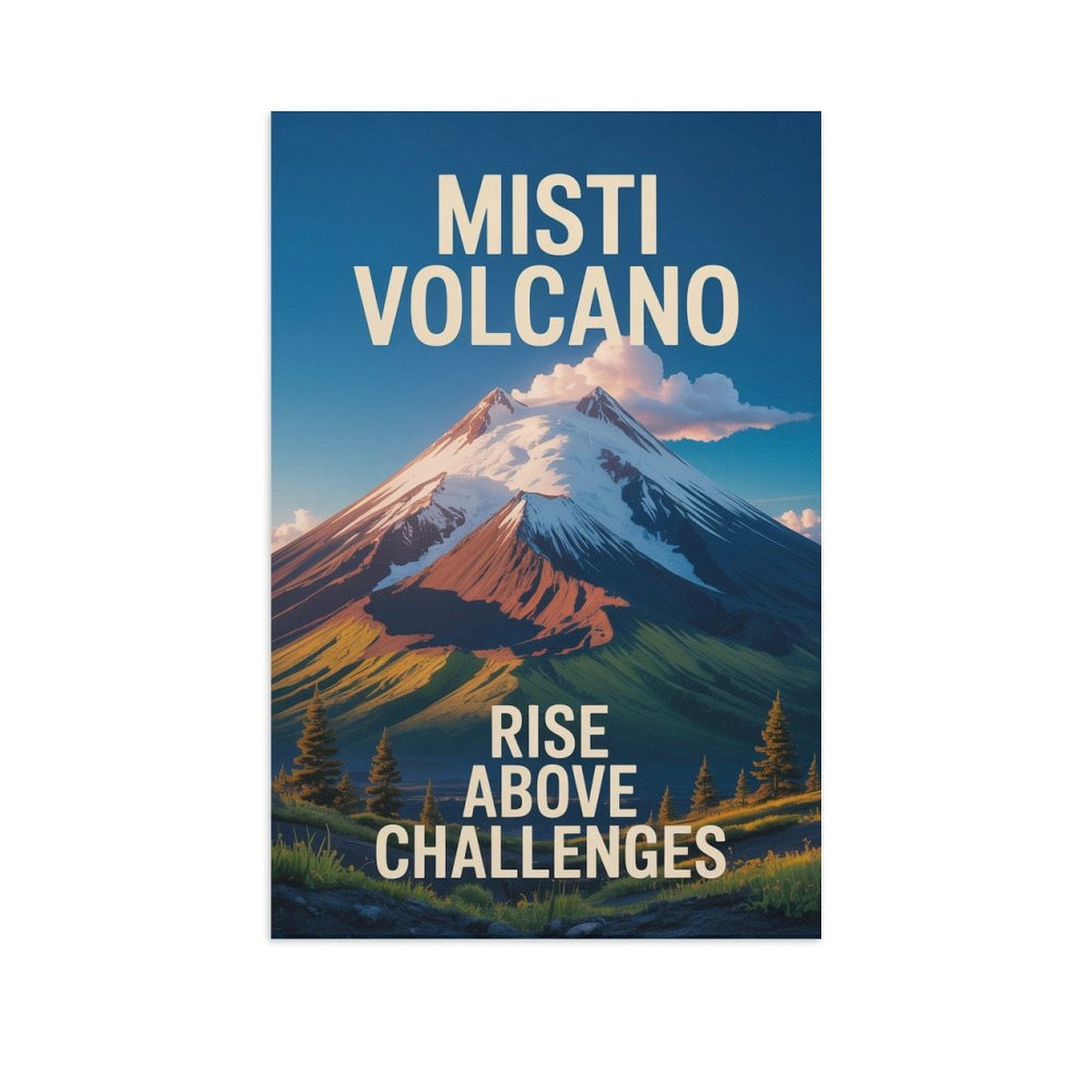 Inspirational Wall Art Misti Volcano Motivational Travel Poster Decor ...