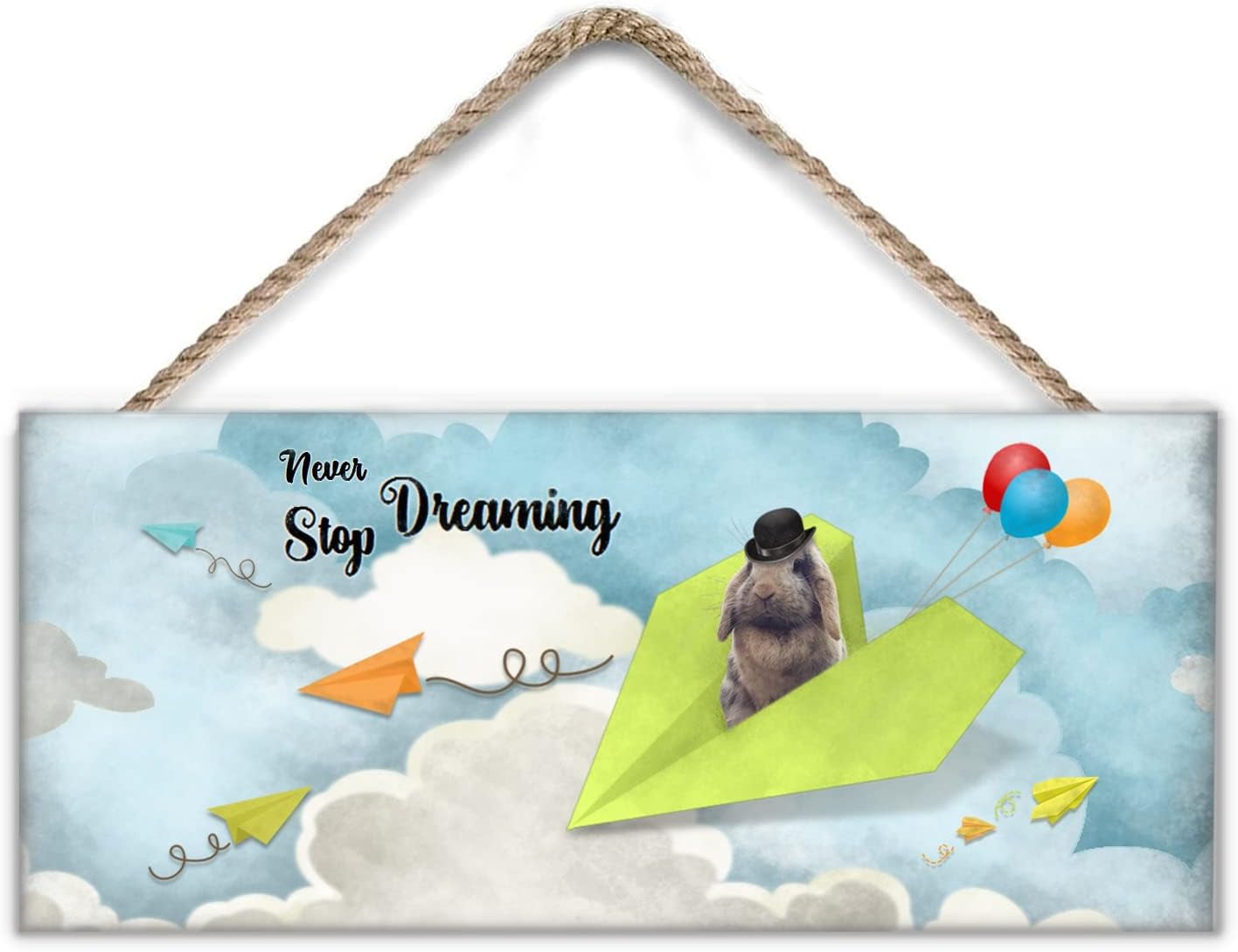 Inspirational Wall Art -Never Stop Dreaming,Rabbit - Balloon Decor ...