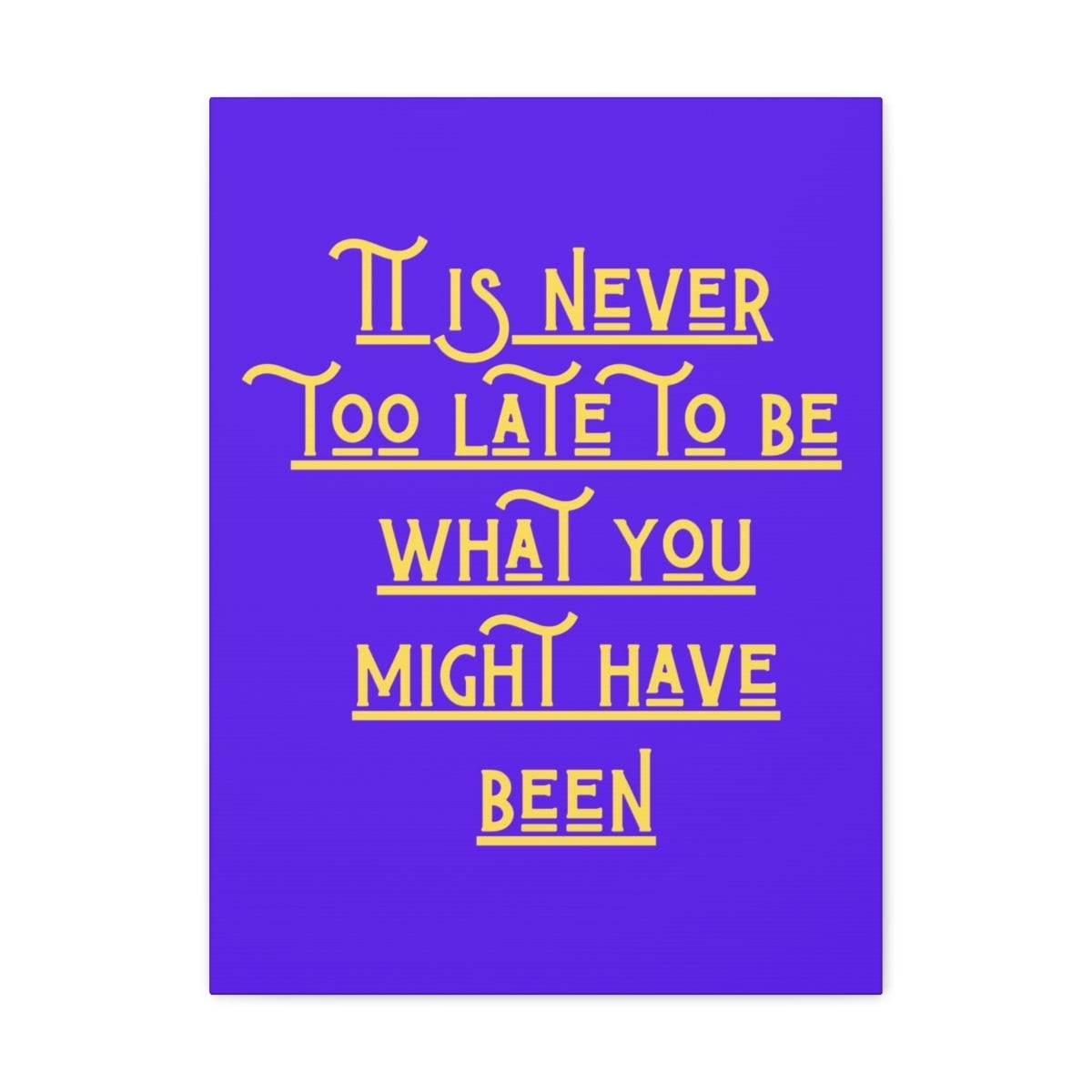 Inspirational Wall Art Never Too Late Motivation Wall Decor for Home ...