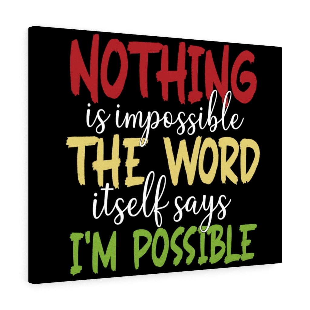 Inspirational Wall Art Nothing is Impossible Wall Art Motivation Wall ...