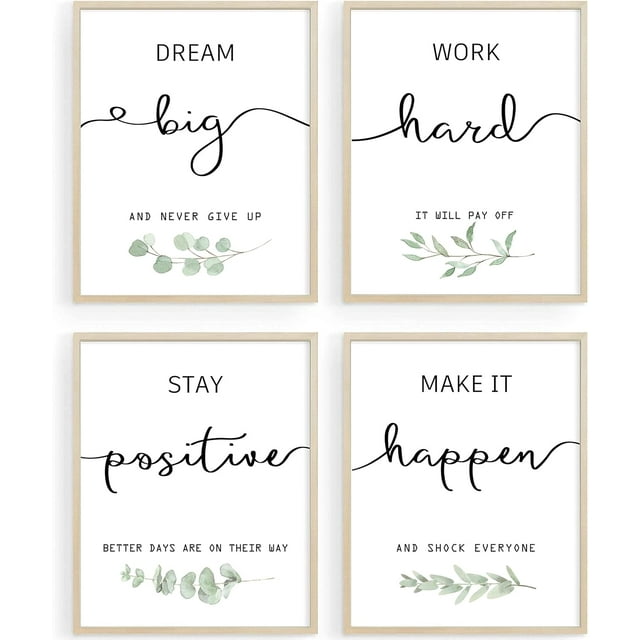 Inspirational Wall Art Office Decor Motivational UNFRAMED Wall Art ...