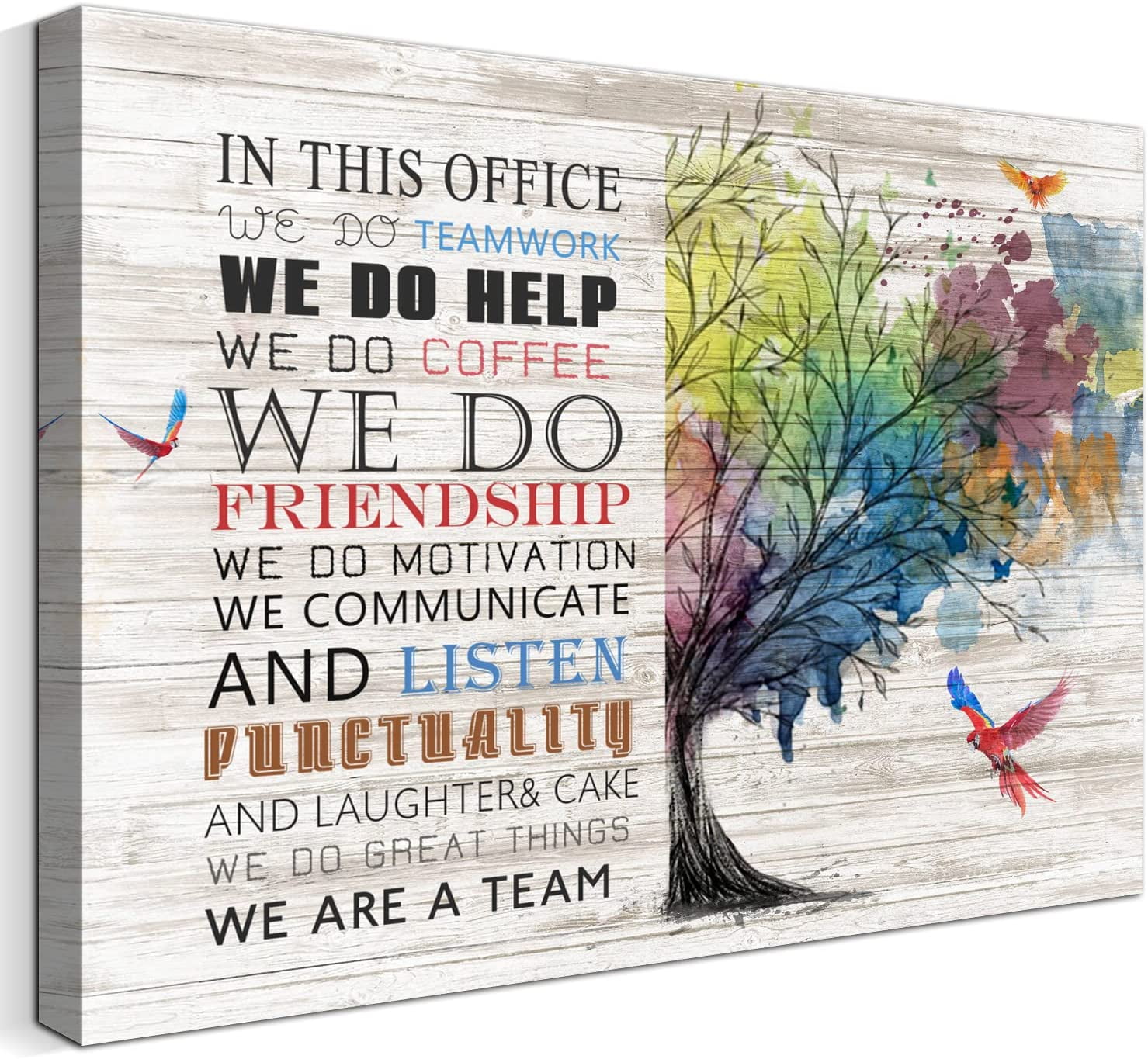 Inspirational Wall Art Office Motto Decor Quotes Colorful Tree Signs ...
