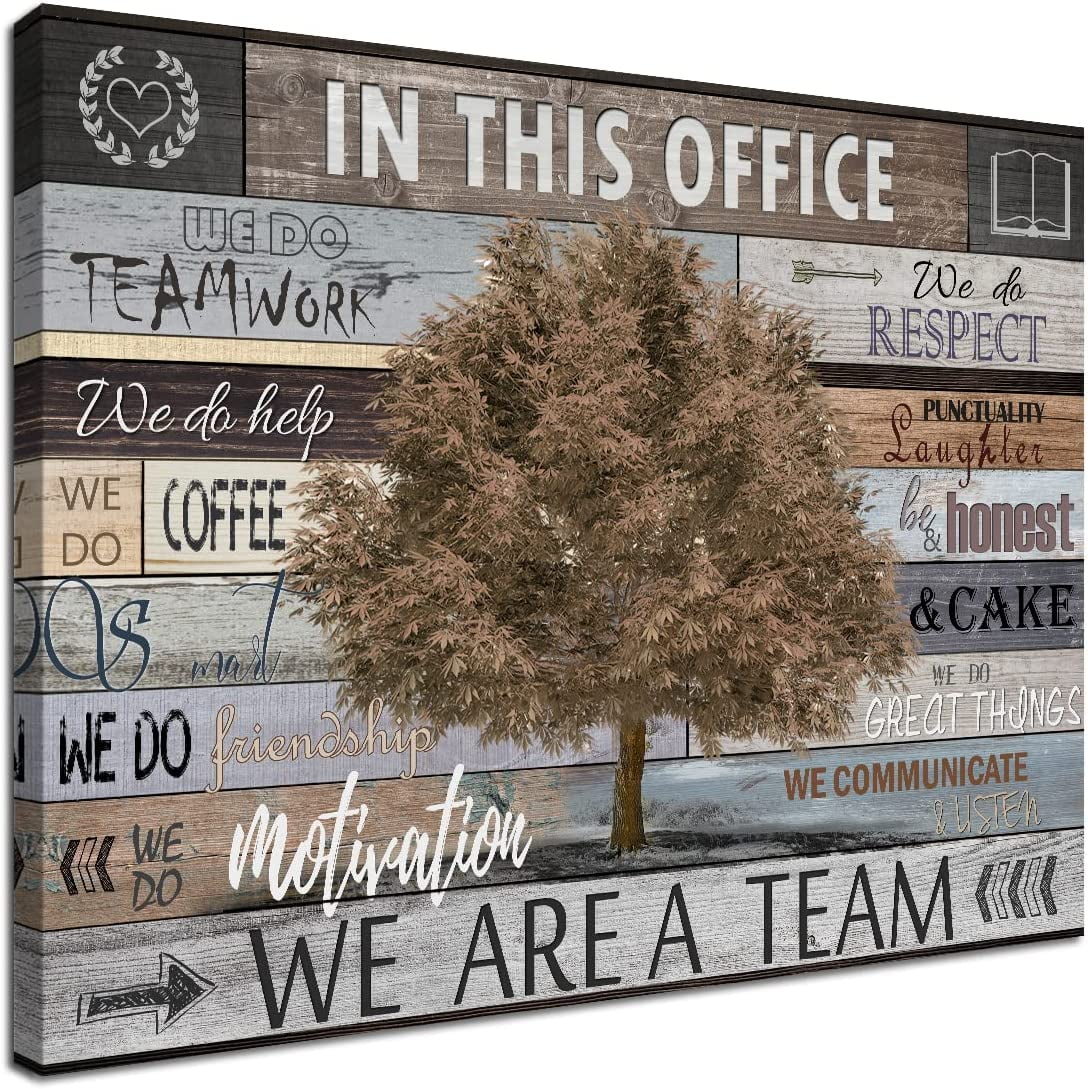 Inspirational Wall Art Office Motto Decor Quotes Colorful Tree Signs ...