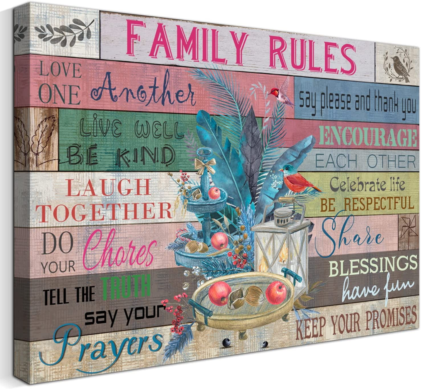 Inspirational Wall Art Office Motto Decor Quotes Colorful Tree Signs ...