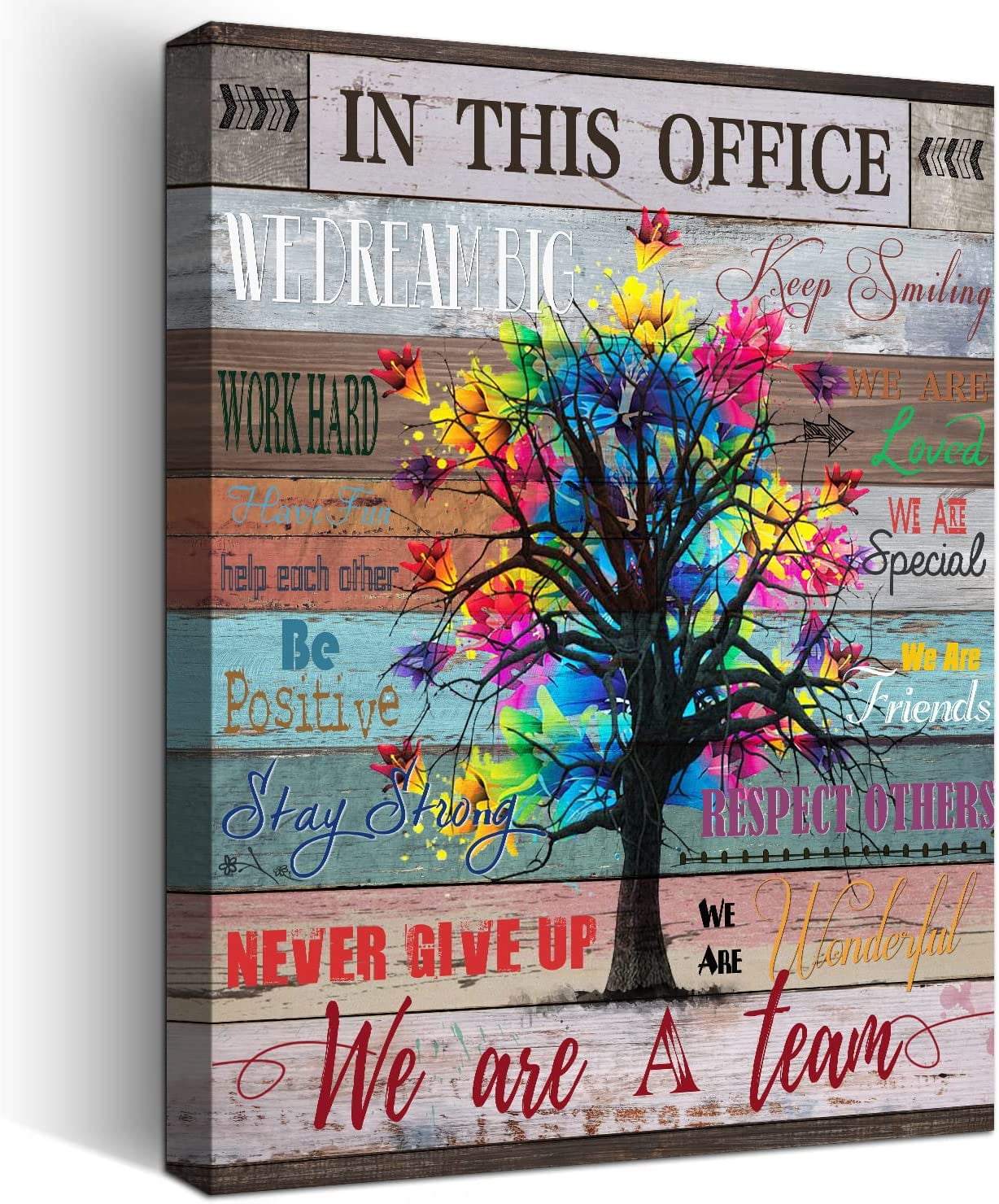 Inspirational Wall Art for Office Positive Affirmations Motto Wall ...