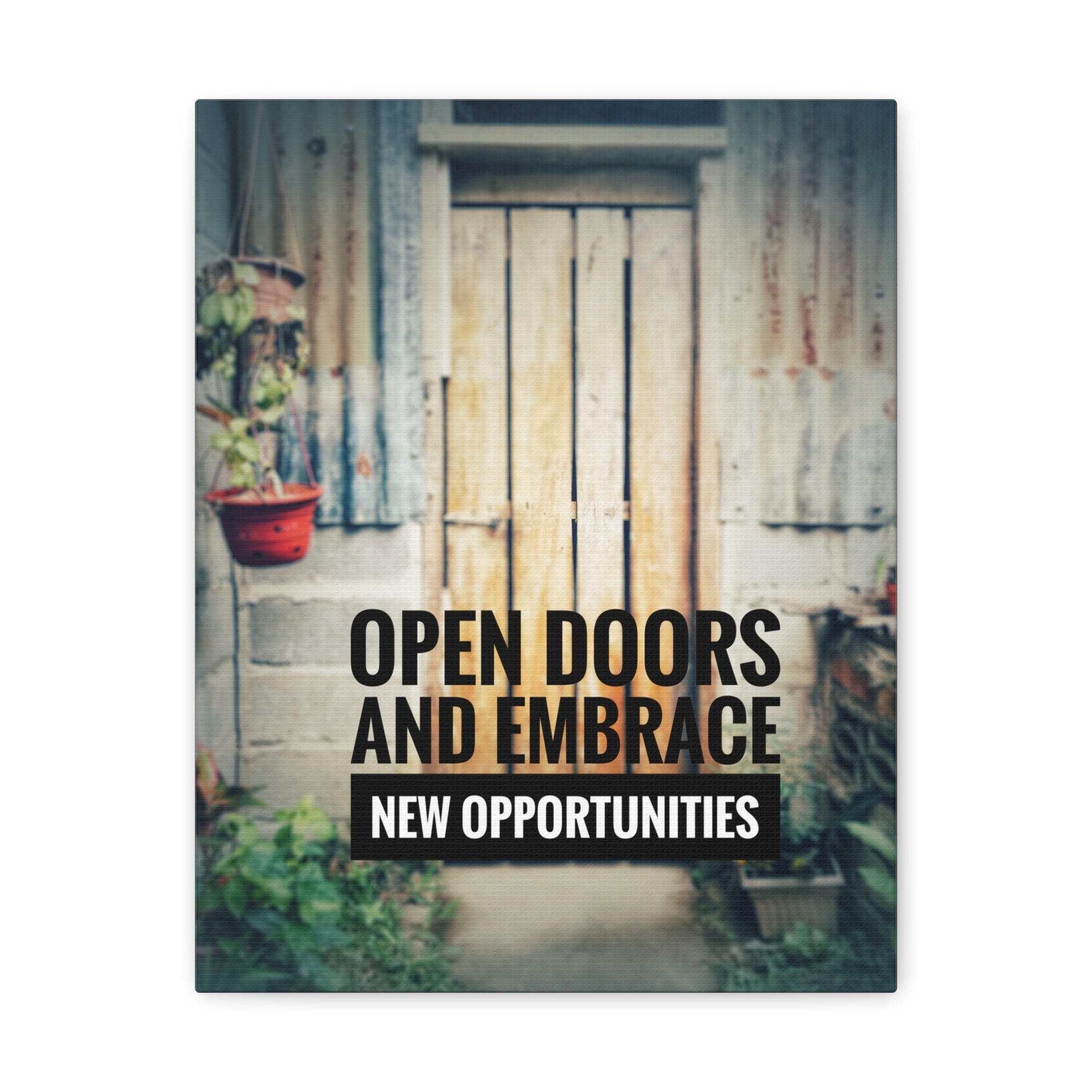 Inspirational Wall Art Open Doors and Embrace Motivational Print Ready ...
