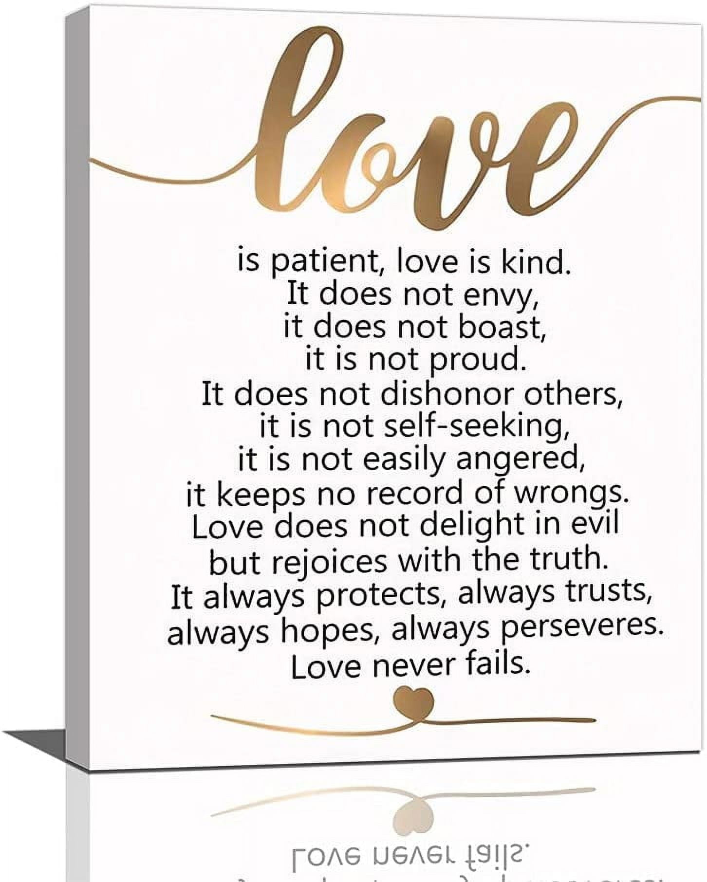 Inspirational Wall Art Painting Love Is Patient Love Is Kind Wall Art ...