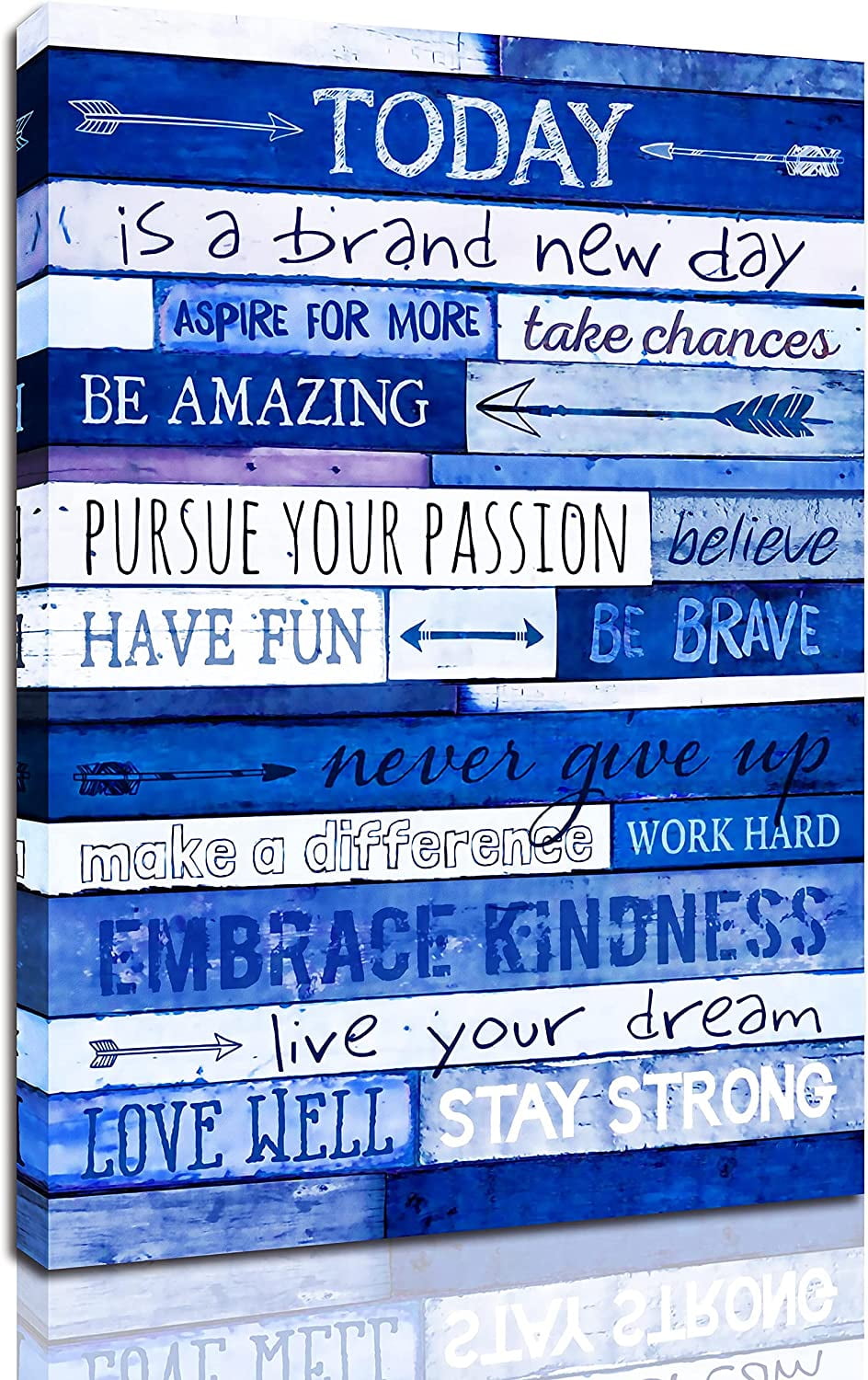 Inspirational Wall-Art - Positive Quotes Office Wall Decor - Blue ...