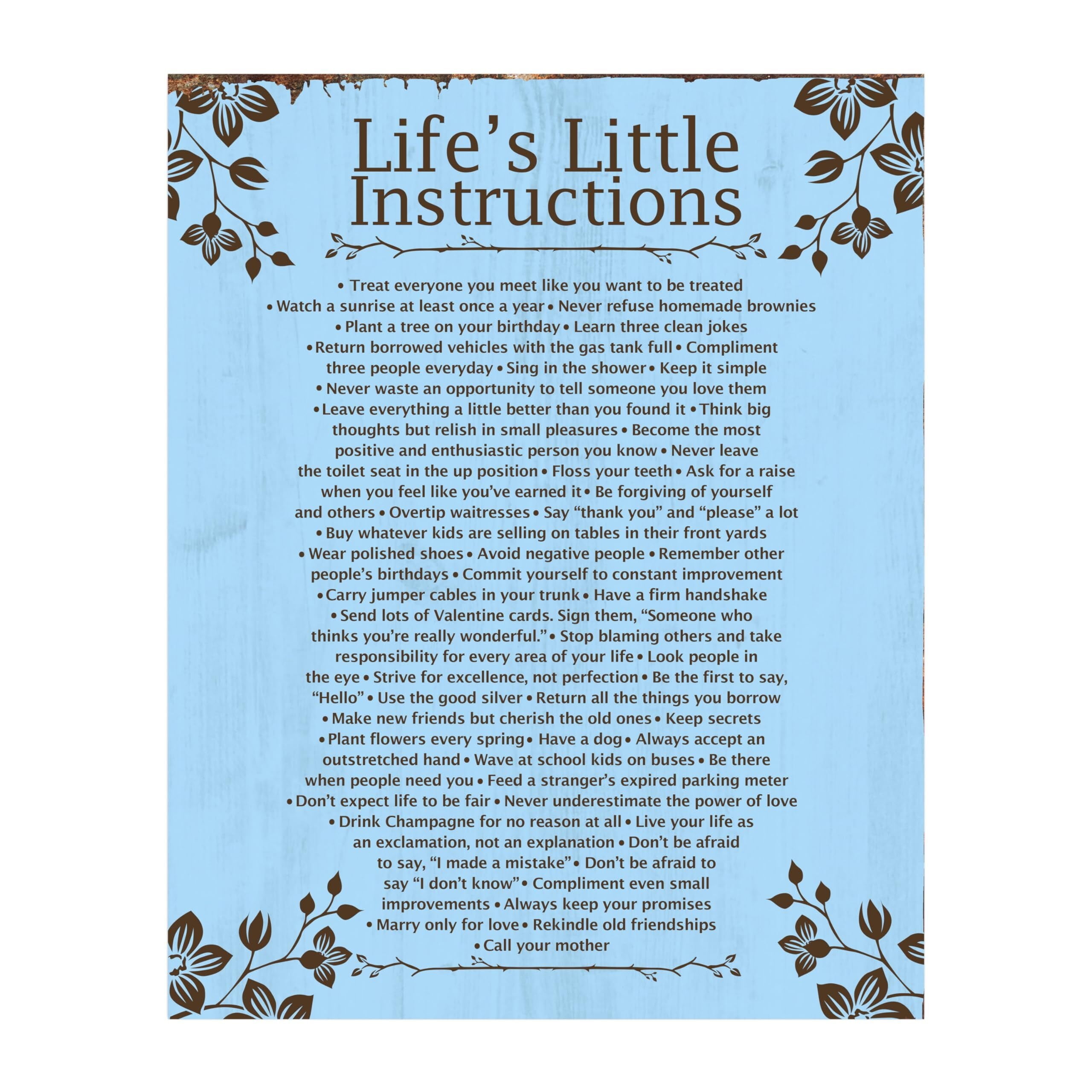 Inspirational Wall Art Poster Life's Little Instructions Motivational ...
