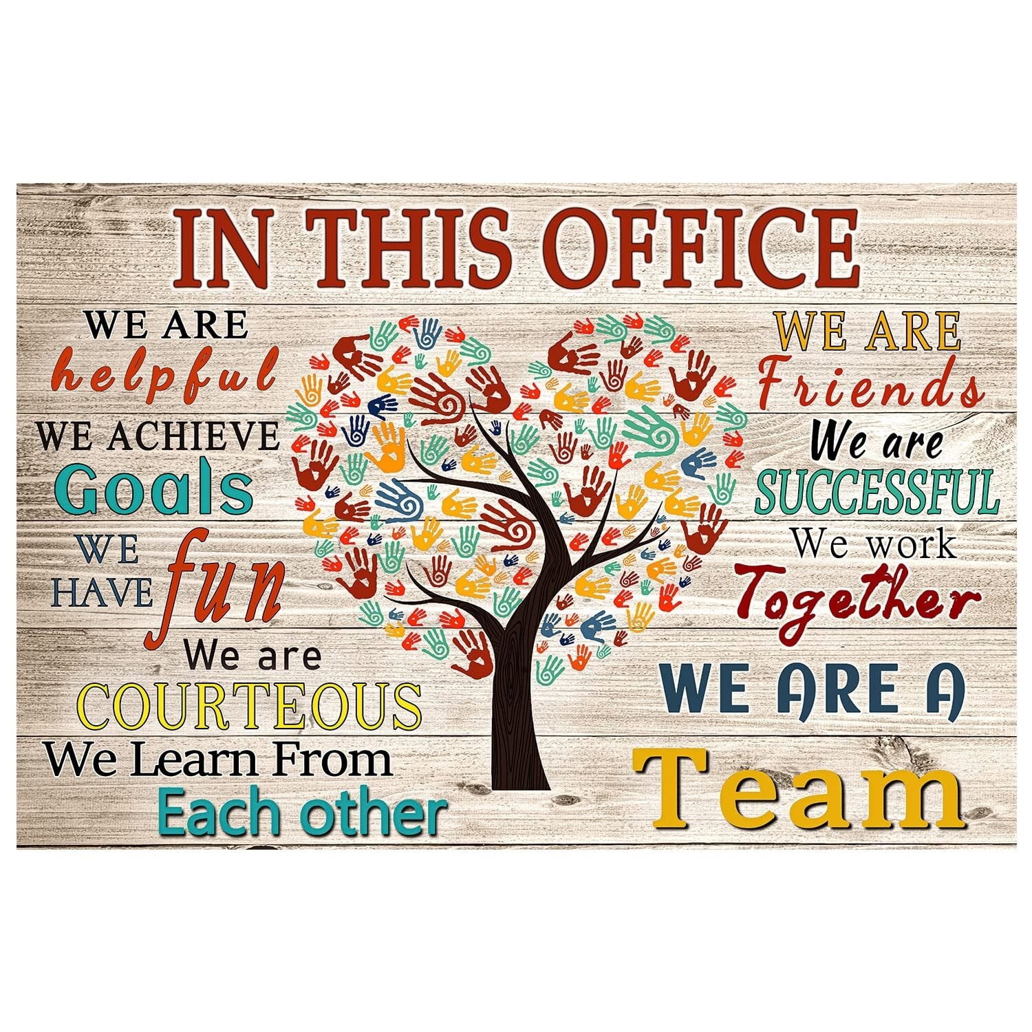 Inspirational Wall Art Poster - Positive Office Wall Decor Print Canvas ...