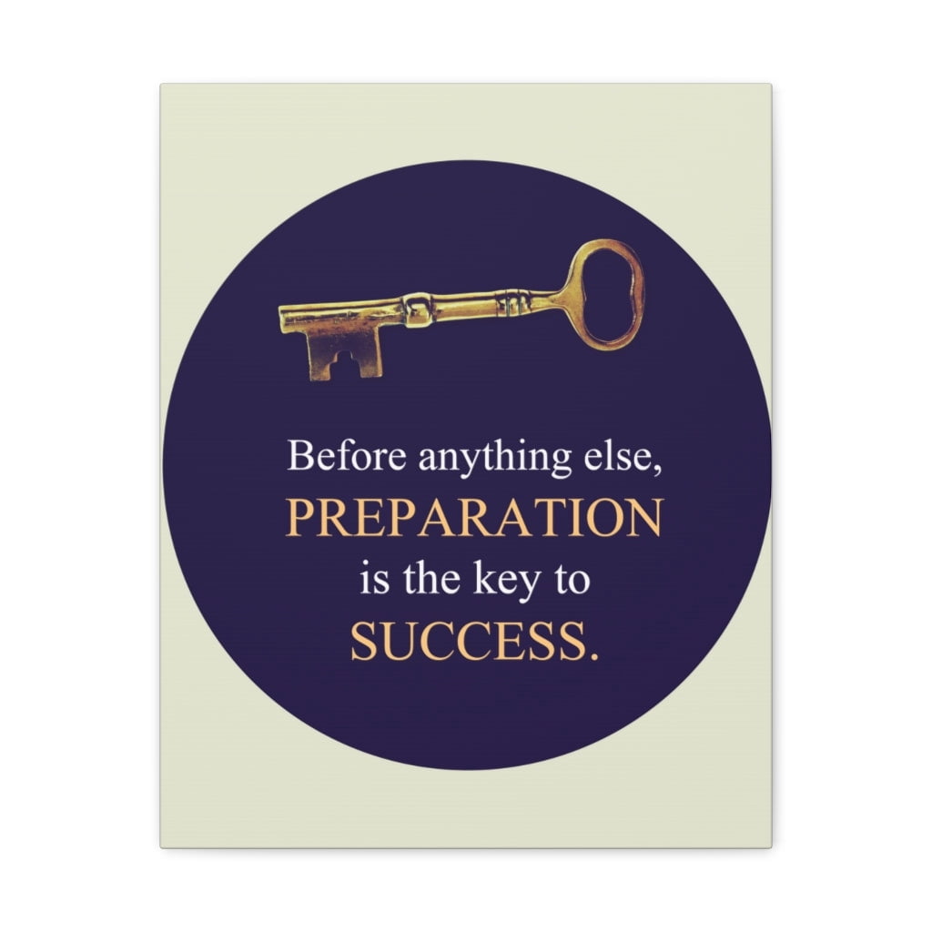 Inspirational Wall Art Preparation Key To Success Motivation Wall Decor ...