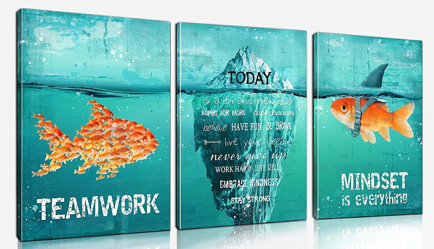 Inspirational Wall-Art - Quotes Office Wall Decor - Teal Wall Decor For ...