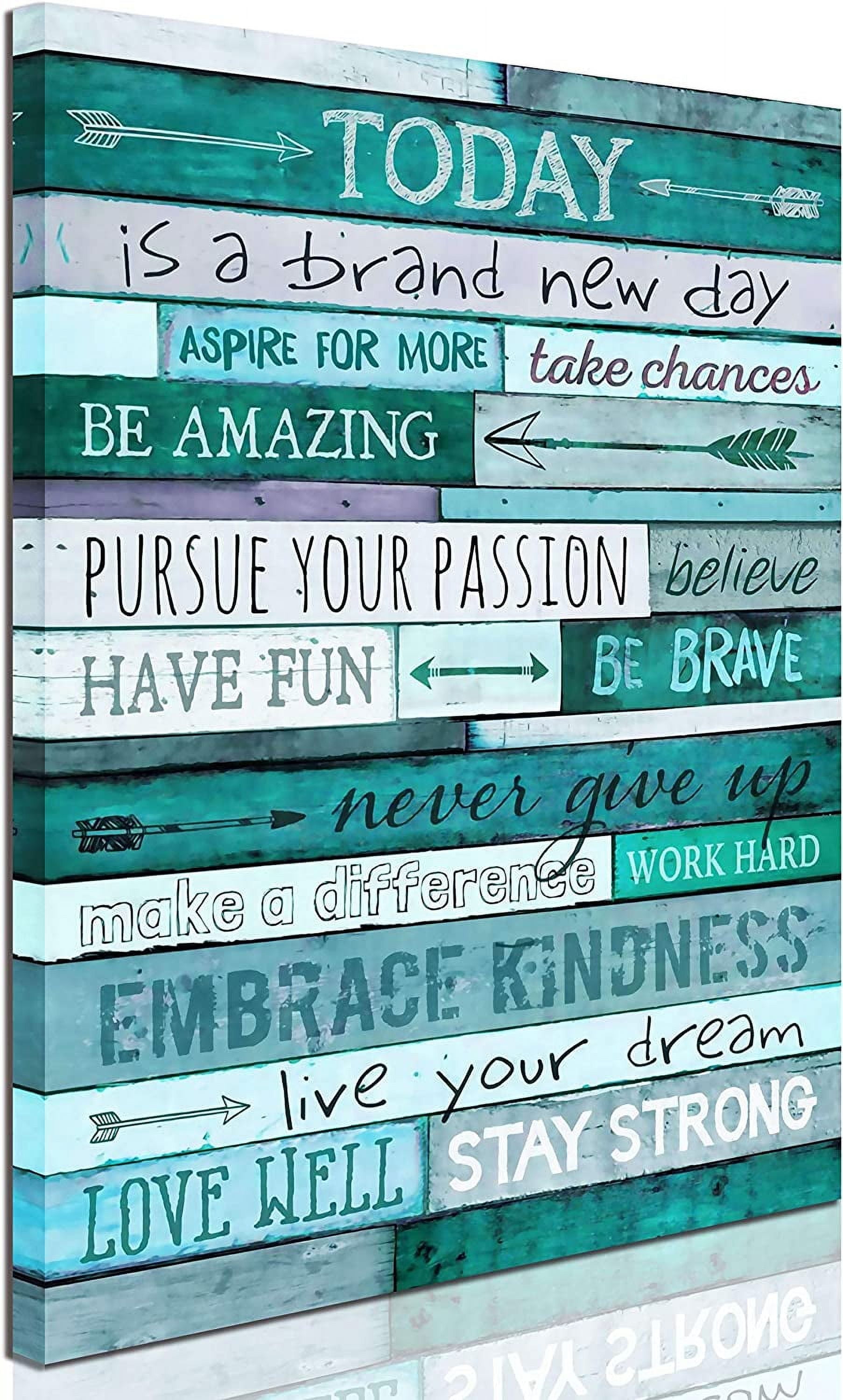 Inspirational Wall-Art - Living Room Quotes Decor - Teal Bedroom Decor ...