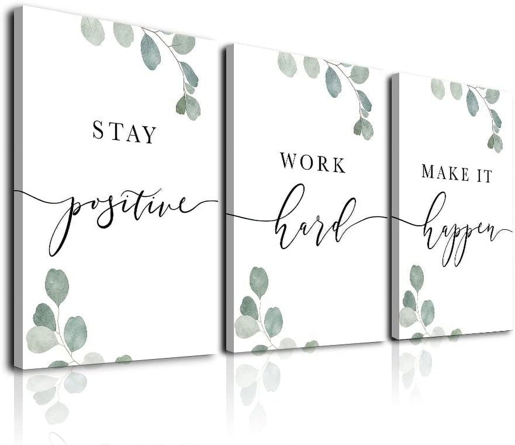 Inspirational Wall Art Set of 3, Framed Motivational Wall Art for ...