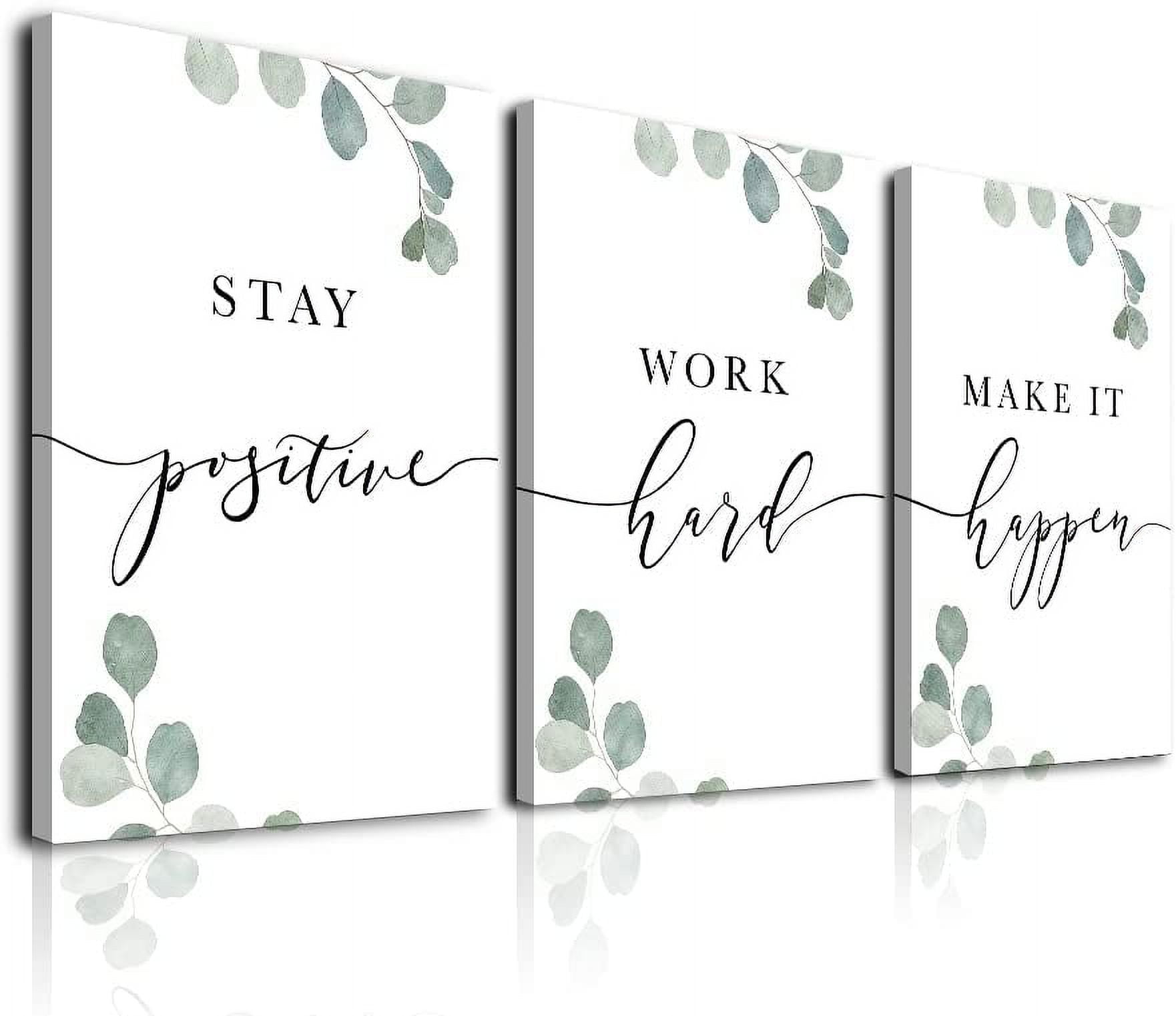 Inspirational Wall Art Set of 3, Motivational Wall Decor Canvas Poster ...