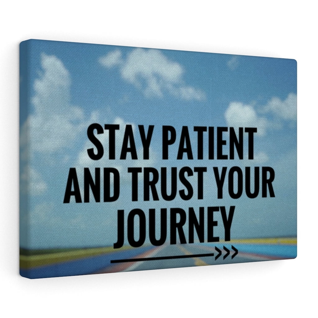 Inspirational Wall Art Stay Patient And Trust Blue Motivational Print ...