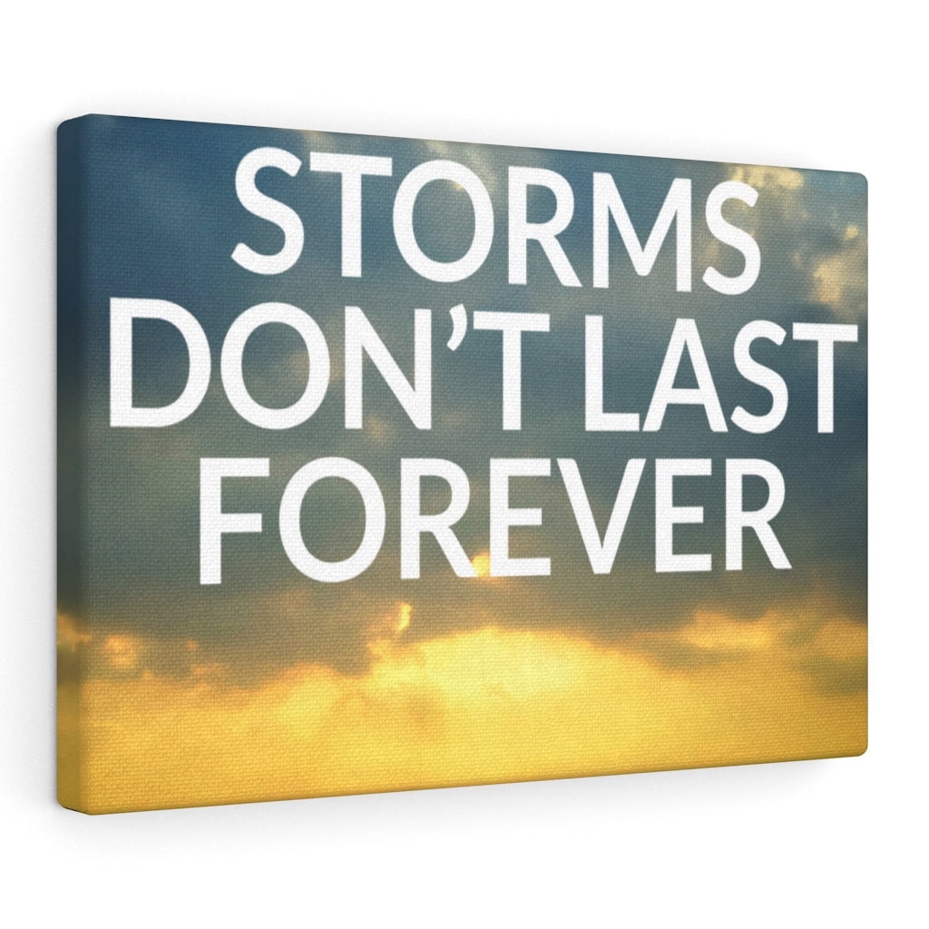 Inspirational Wall Art Storms Don't Last Forever Clouds Motivational ...