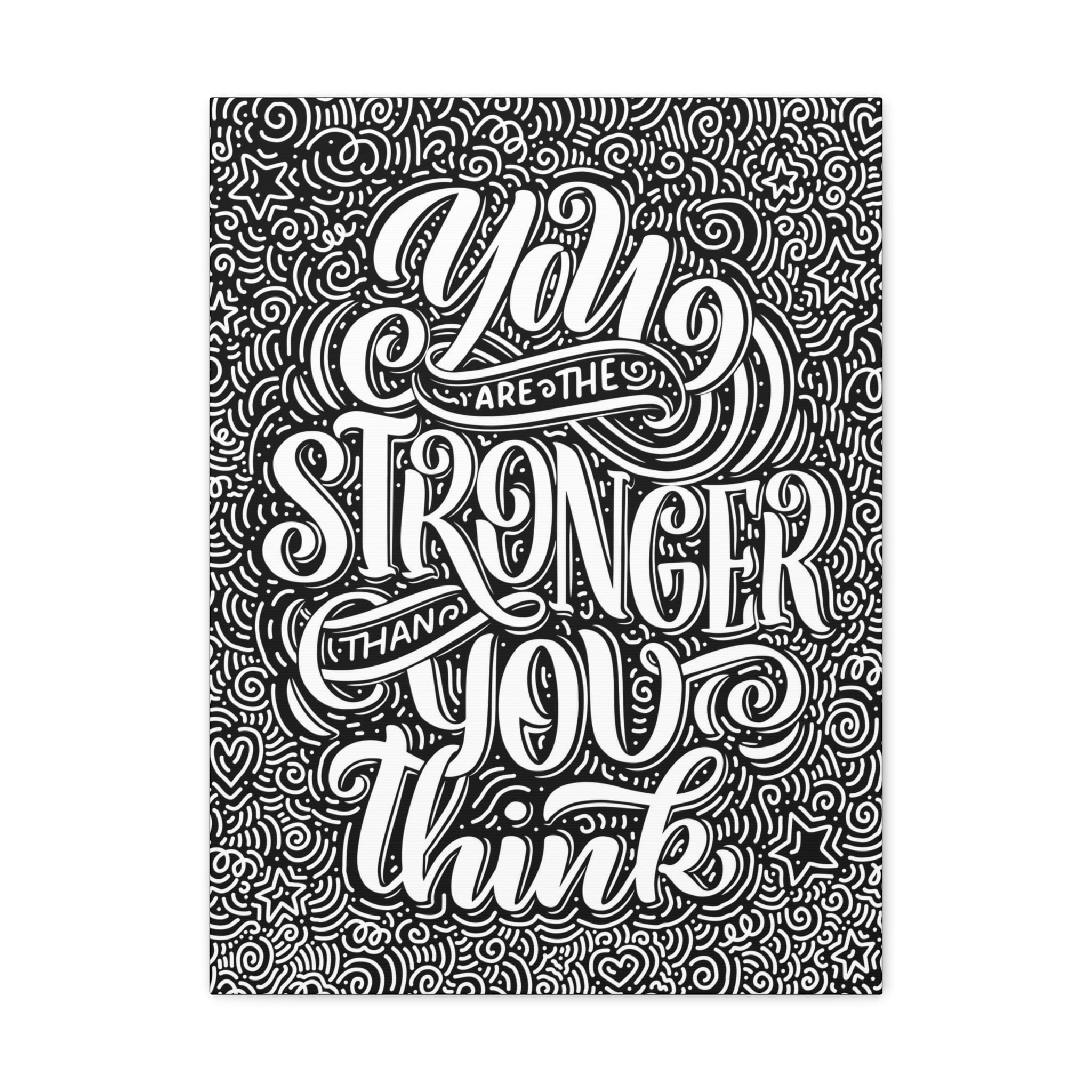 Inspirational Wall Art Stronger Than You Think Motivation Wall Decor ...
