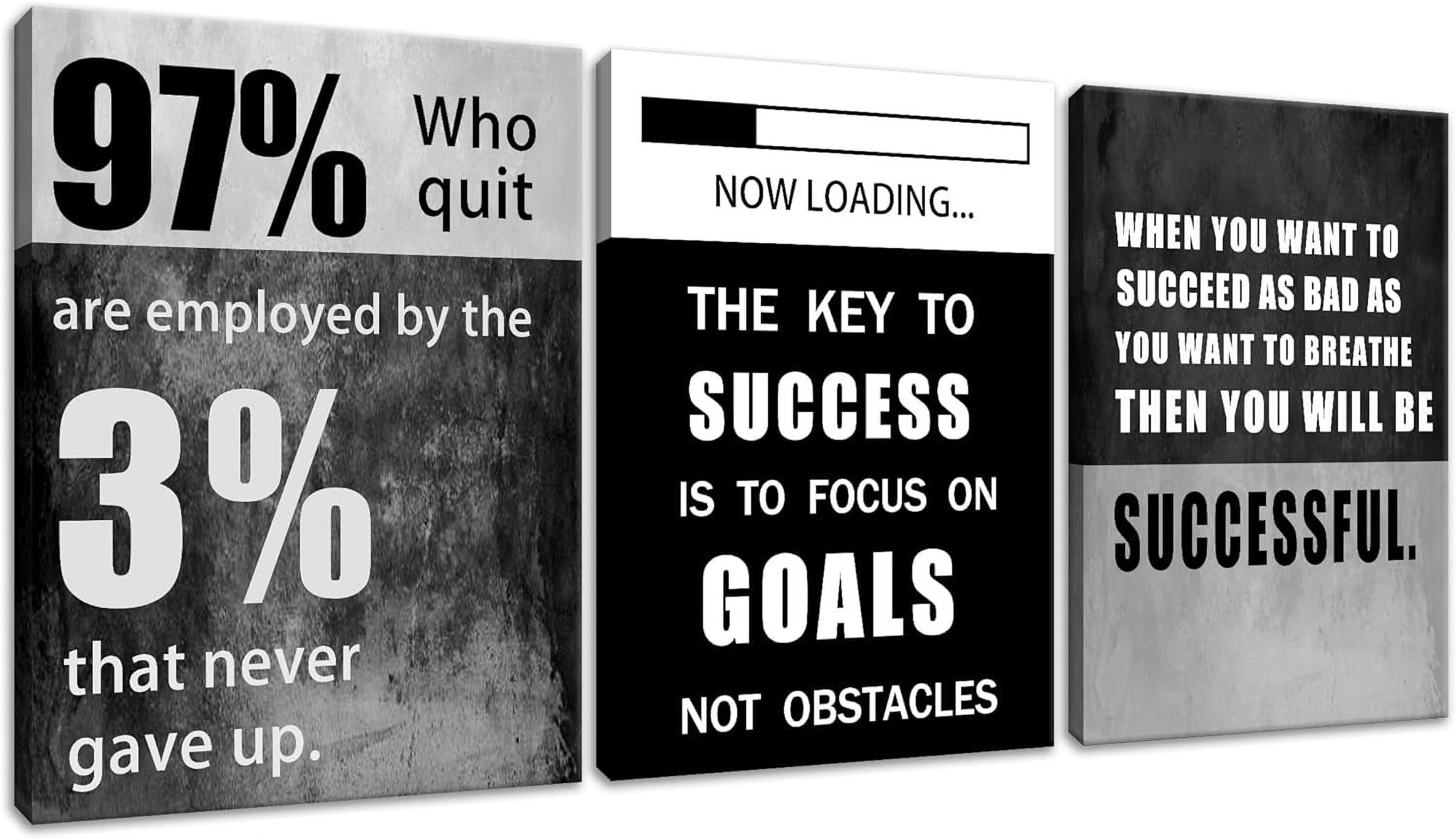 Inspirational Wall Art Success Motivational Poster Canvas Paintings 3 ...