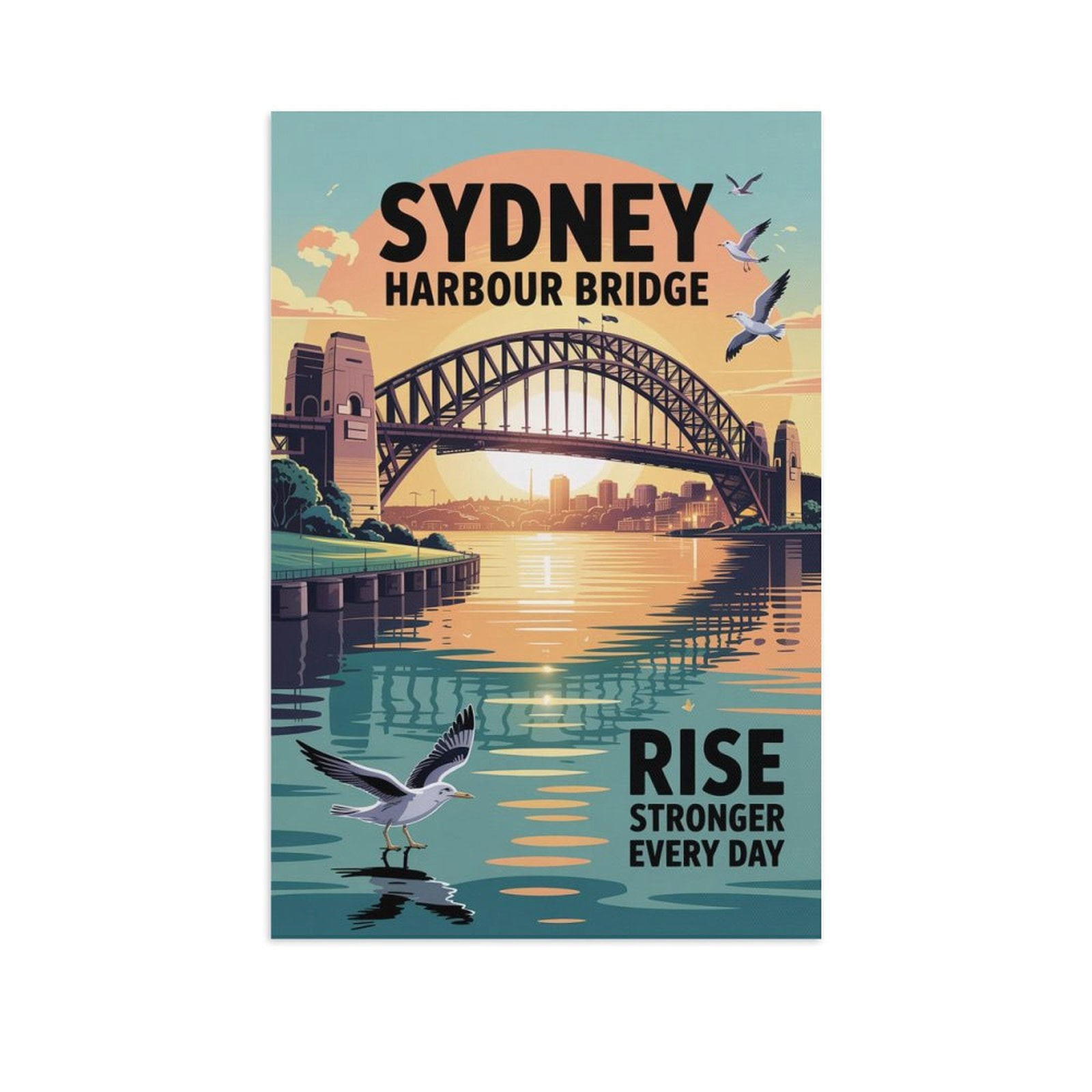 Inspirational Wall Art Sydney Harbour Bridge Motivational Travel Poster ...