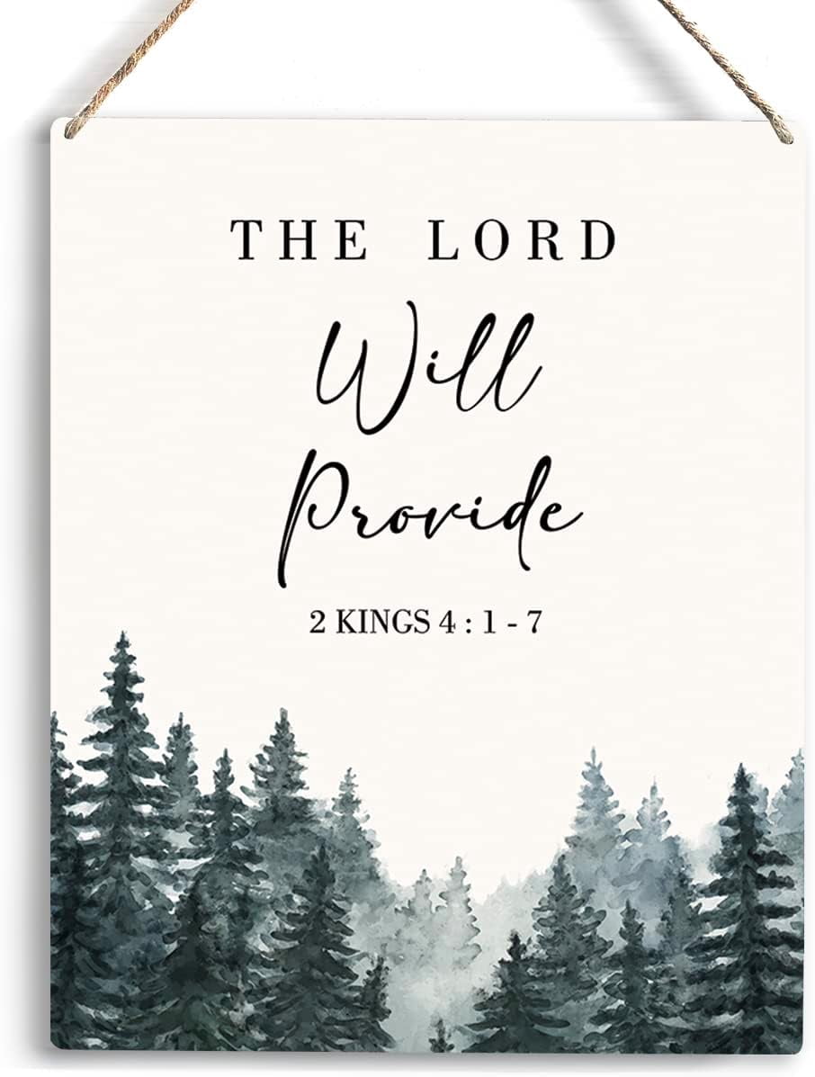 Inspirational Wall Art The Lord Will Provide Wooden Hanging Sign ...