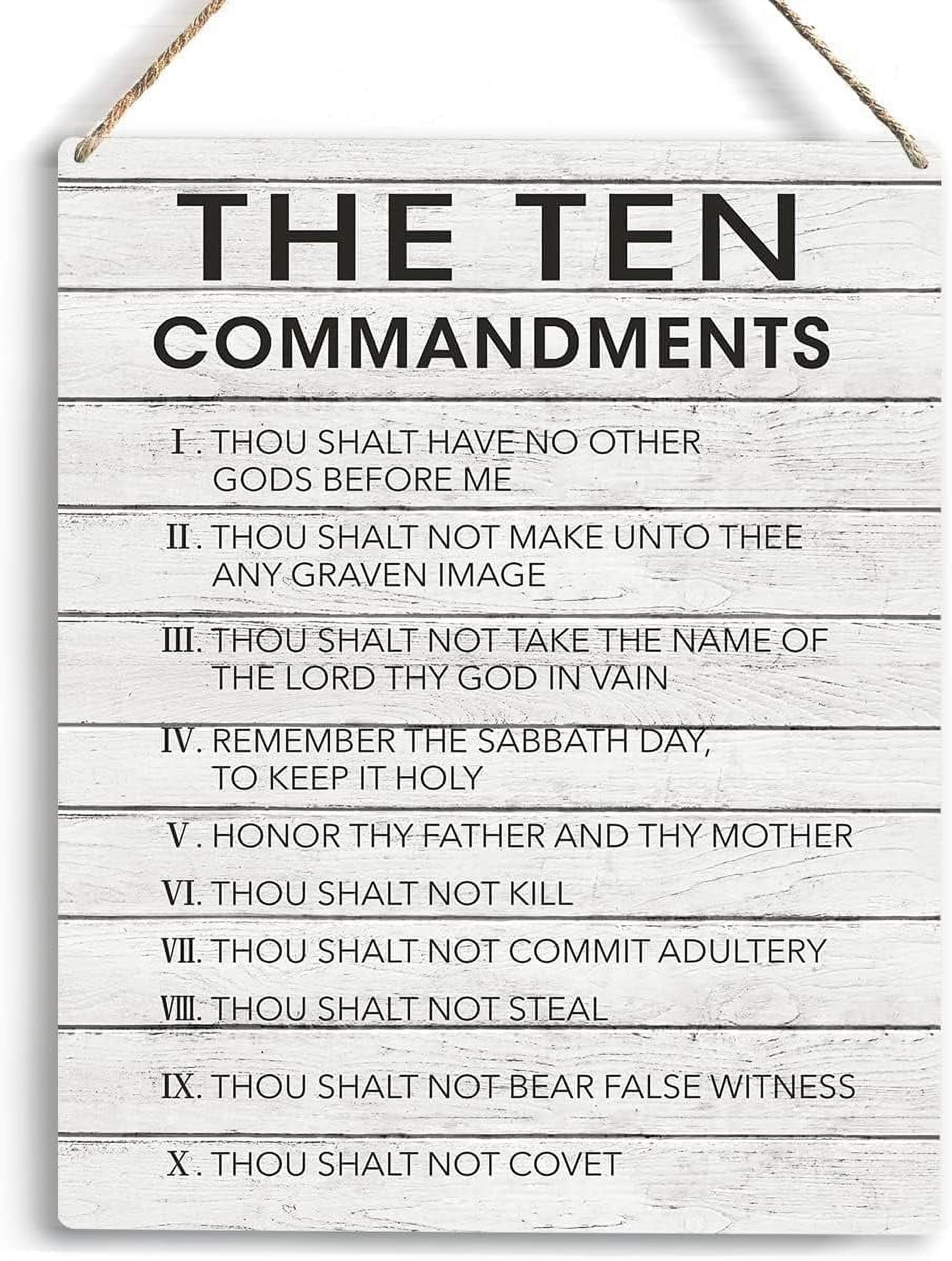 Inspirational Wall Art The Ten Commandments Wall Art Christian Bible ...