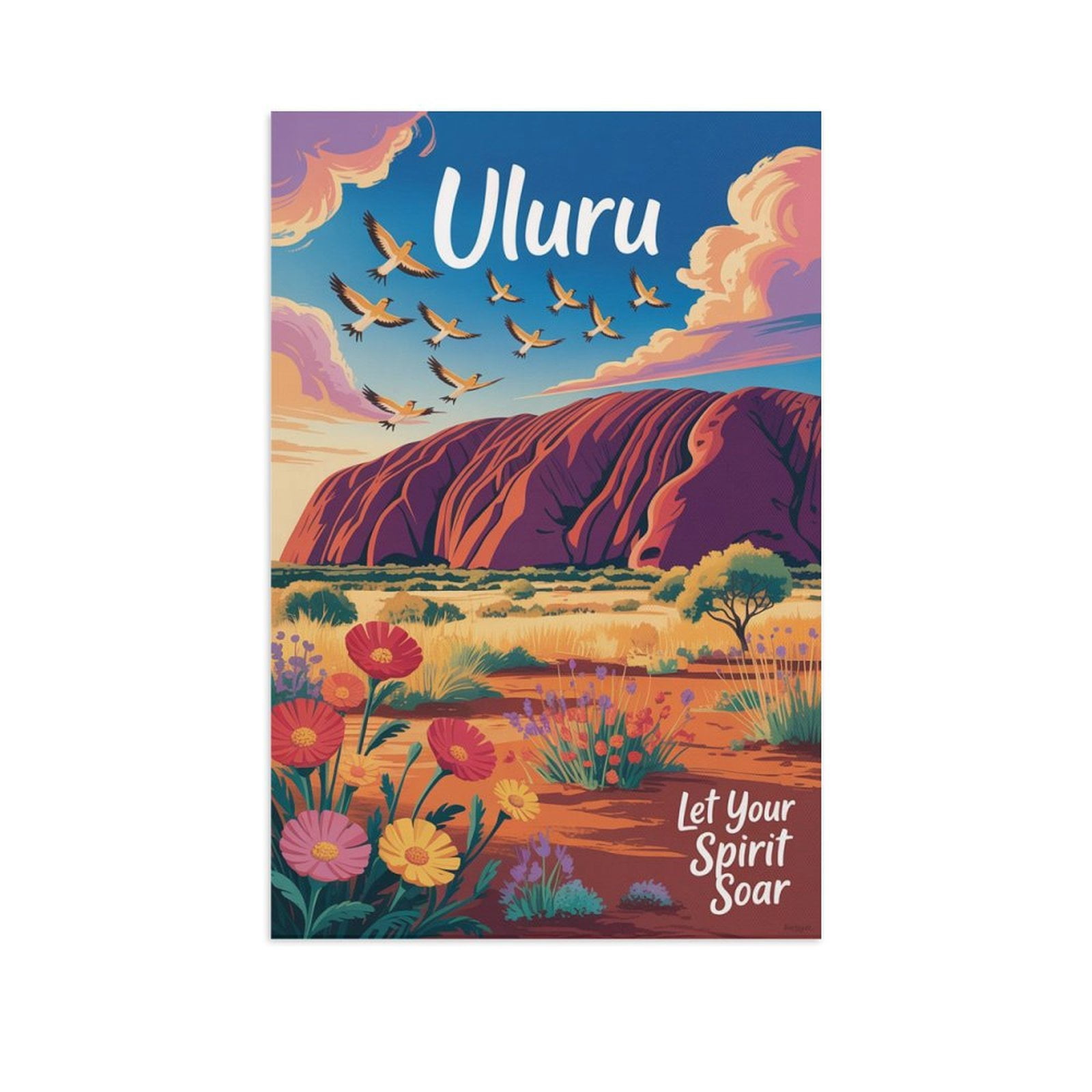 Inspirational Wall Art Uluru Ayers Rock Motivational Poster for ...