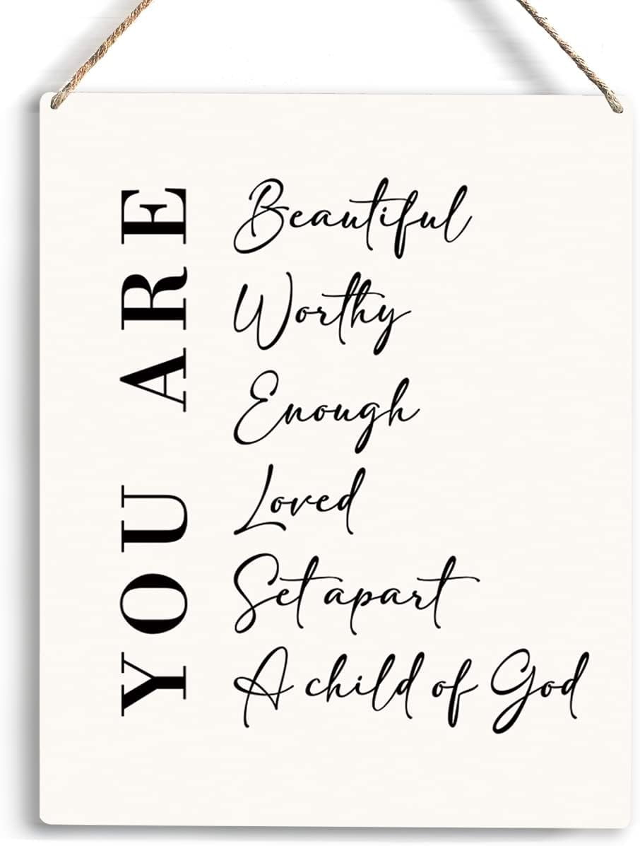 Inspirational Wall Art You Are Beautiful Worthy Enough Loved Set Apart ...