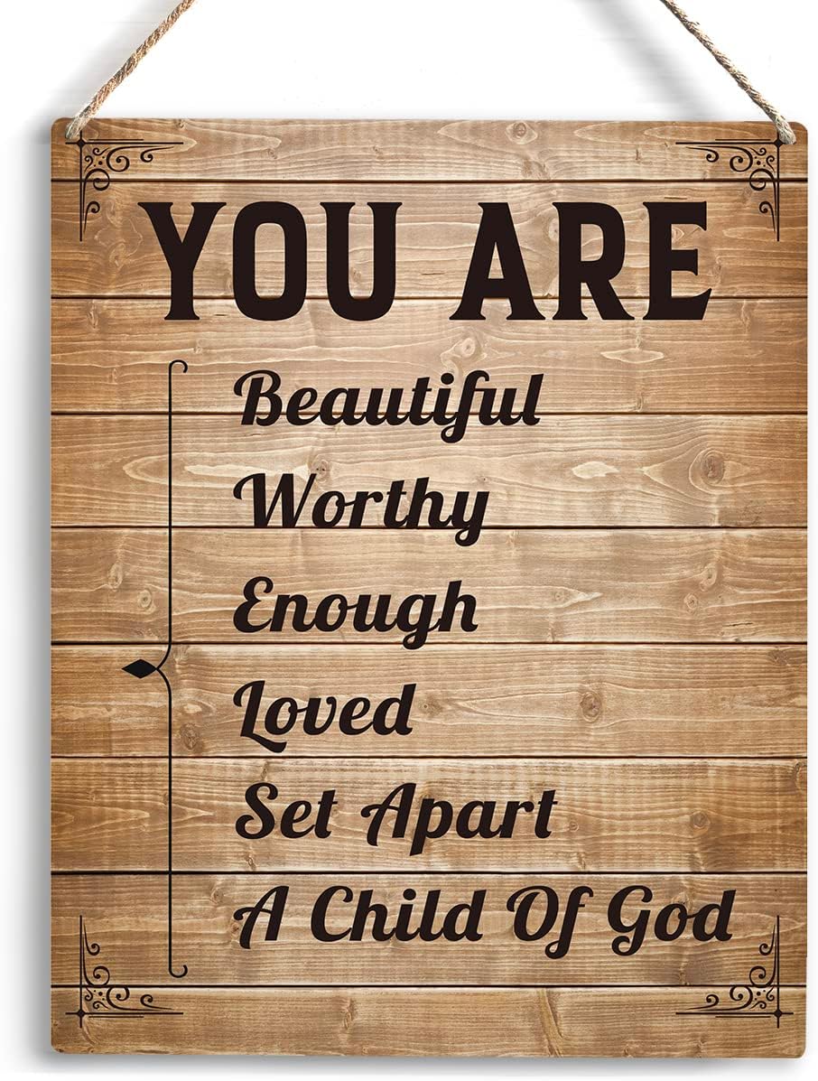 Inspirational Wall Art You Are Beautiful Worthy Enough Loved Set Apart ...