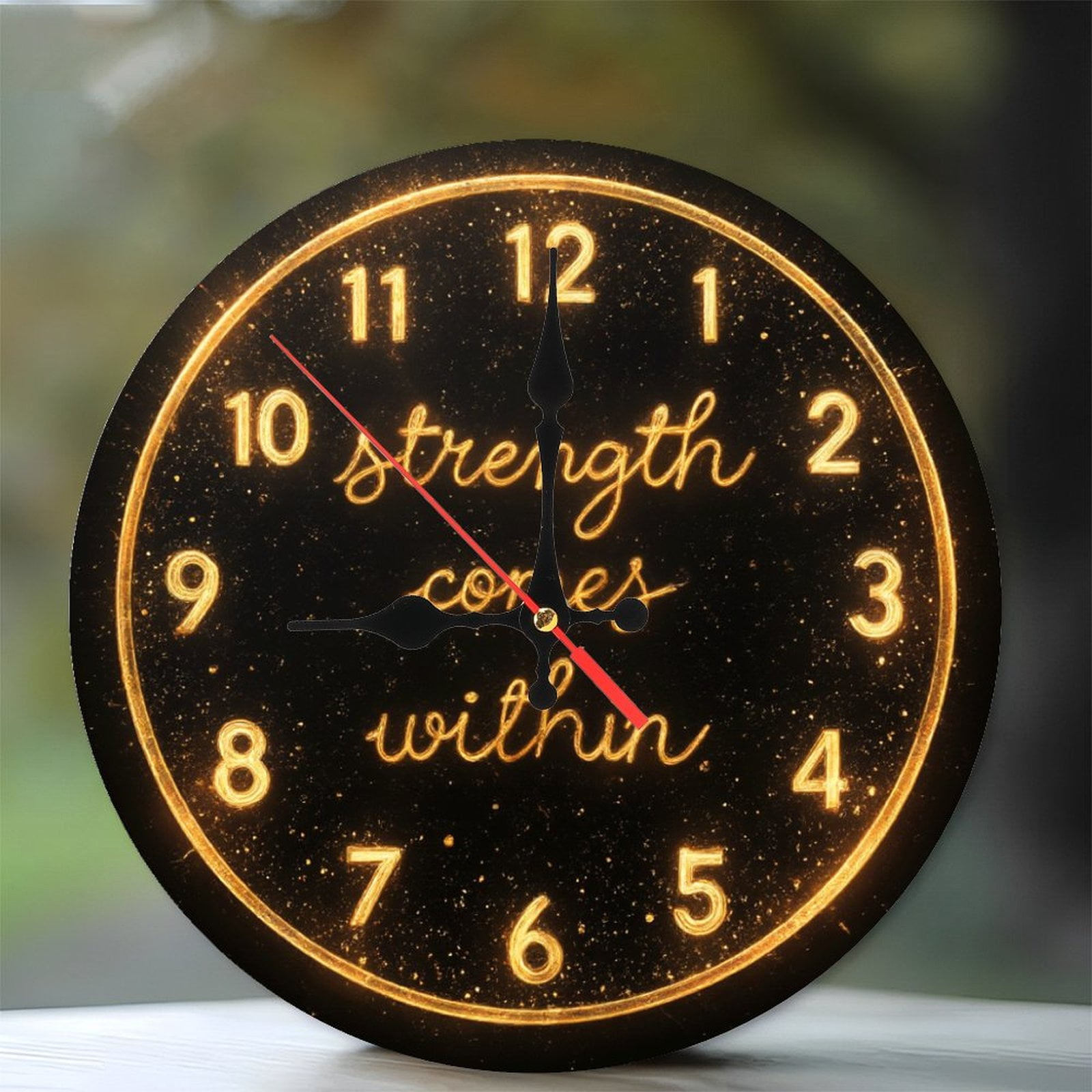 Inspirational Wall Clock Strength Comes Within Golden Hour Decor 10 ...