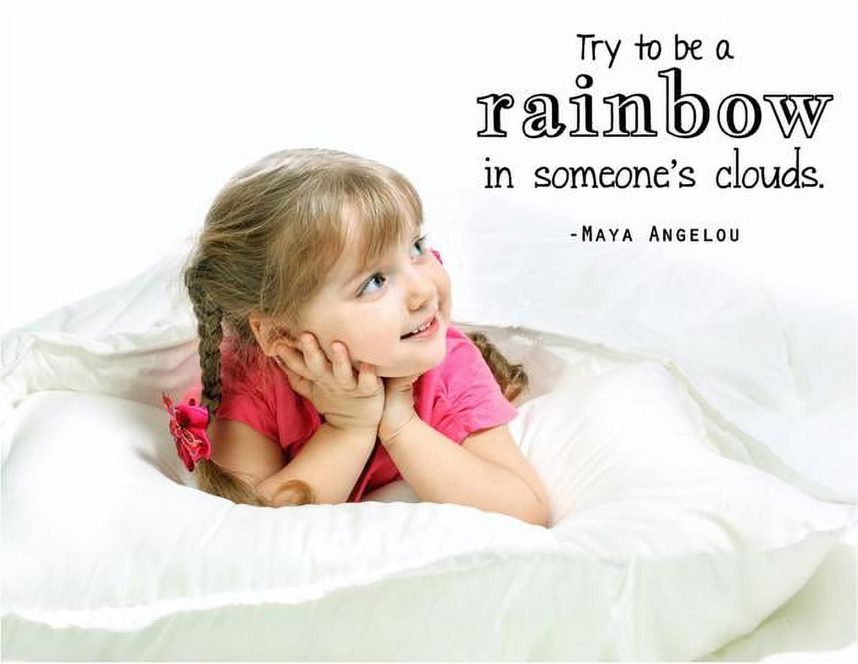 Inspirational Wall Decal | Maya Angelou Quote | ""Try to be a rainbow ...
