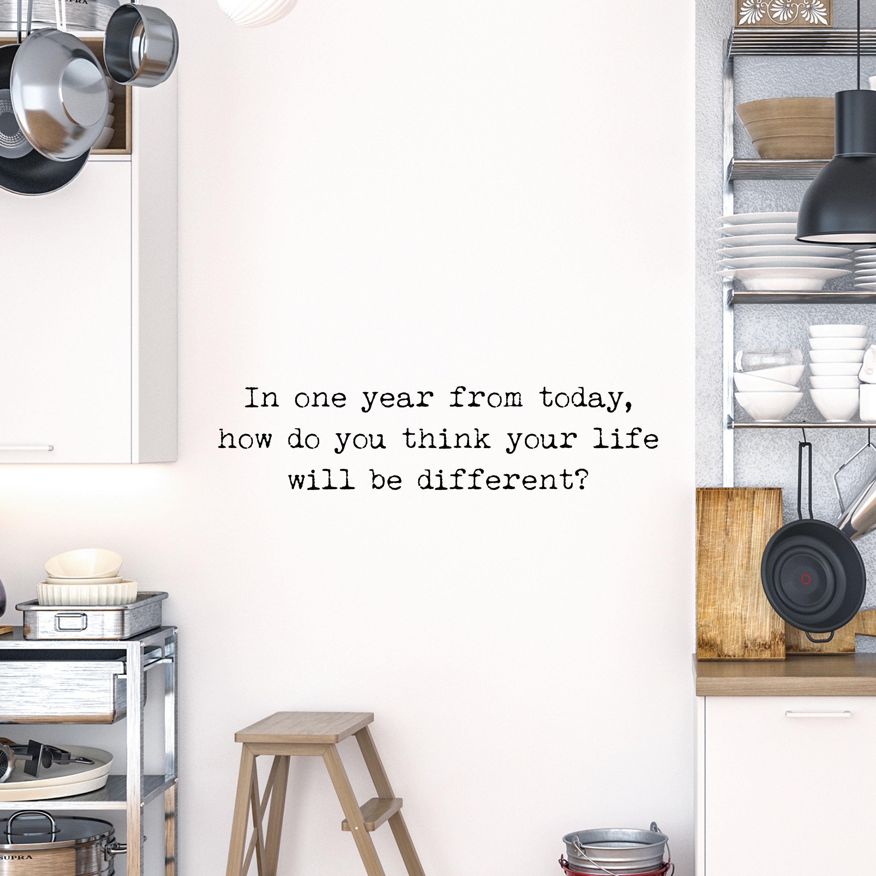 Inspirational Wall Decal - "One Year, One Change" - Walmart.com