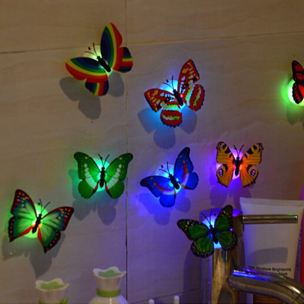 Inspirational Wall Decals 1 PCS Wall Stickers Butterfly LED Lights Wall ...