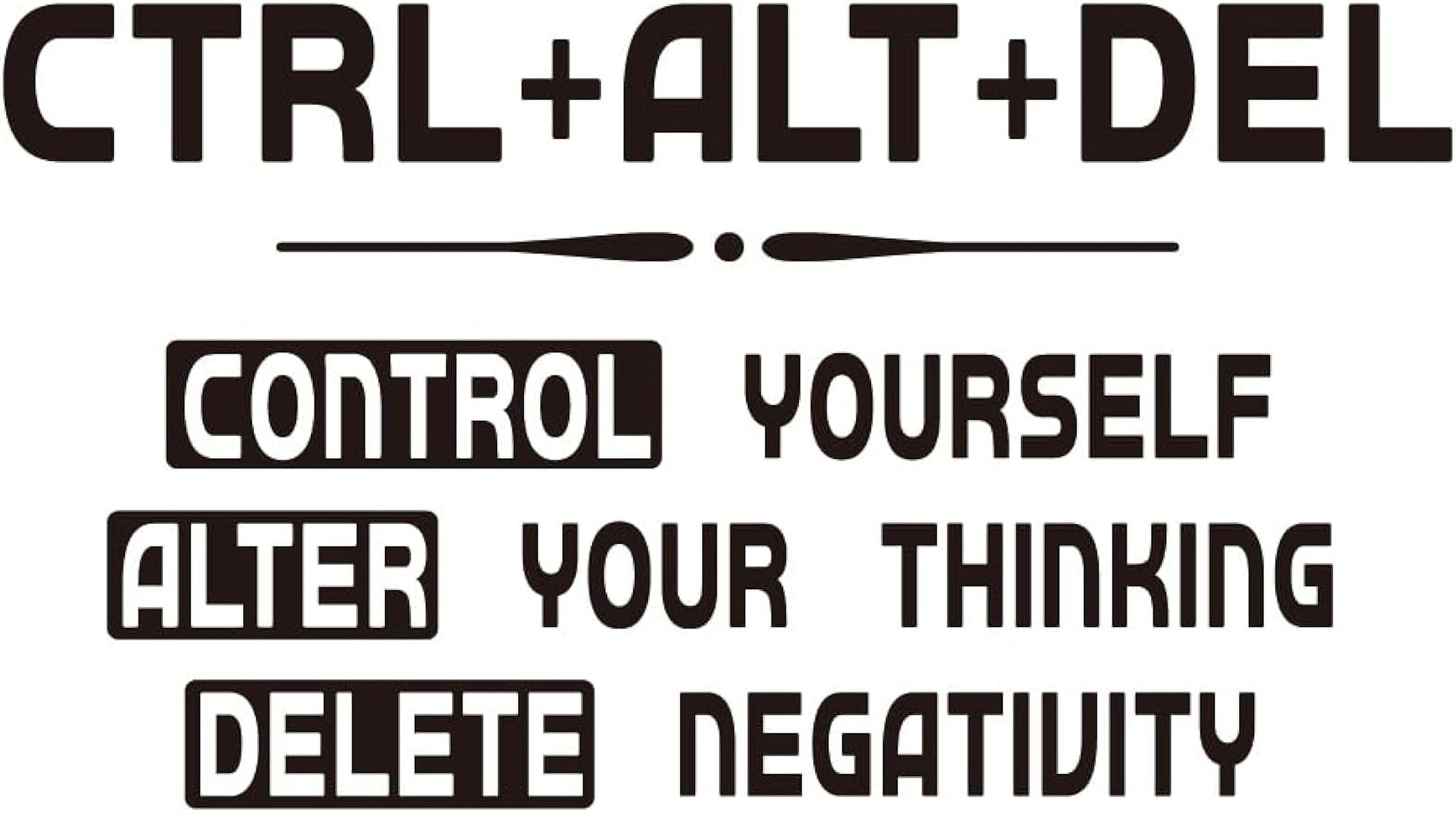Inspirational Wall Decals Ctrl+Alt+Del Wall Sticker Office Gym ...