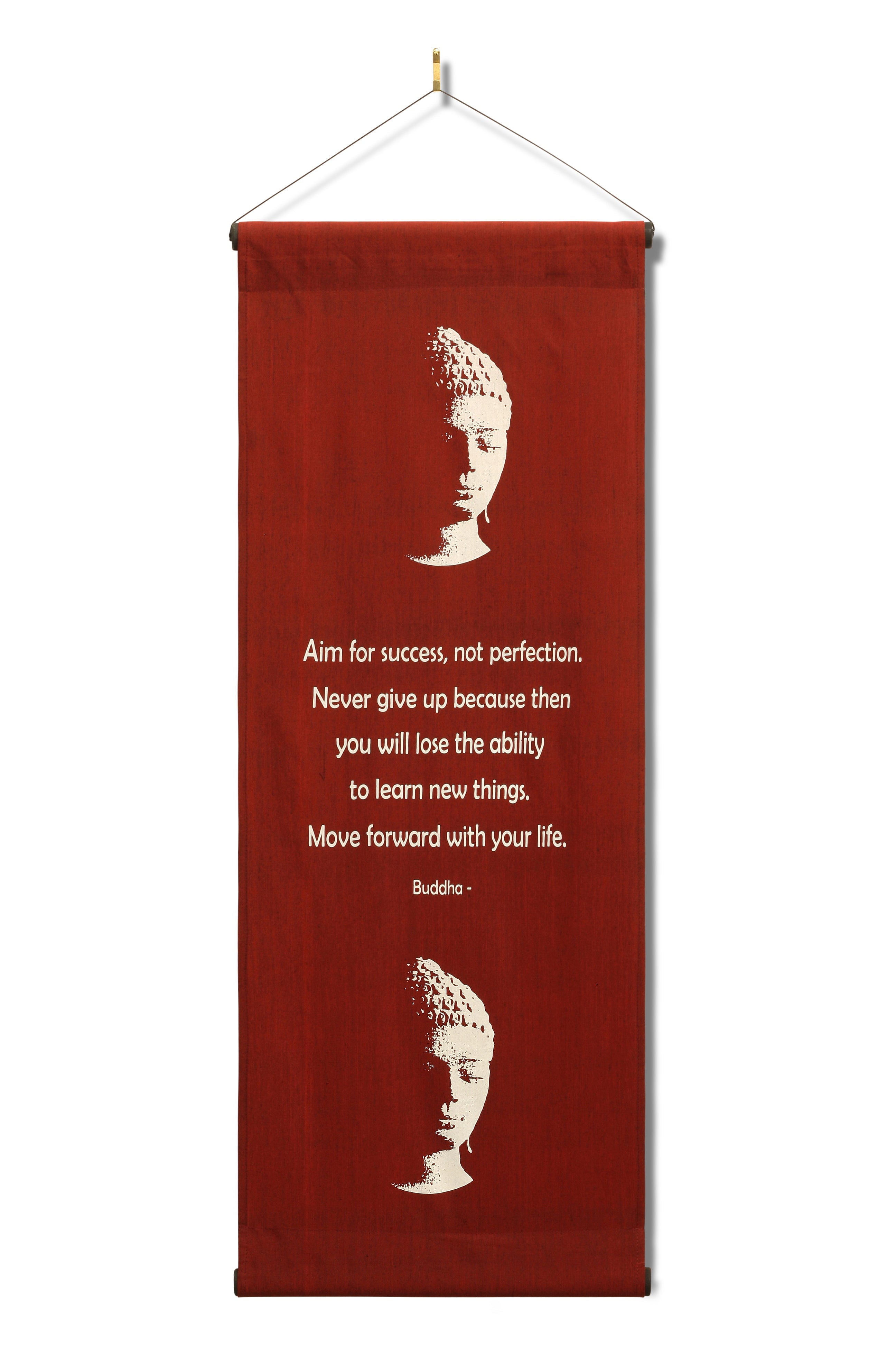 Inspirational Wall Decor "Buddha - Aim For Success" Banner, Inspiring Quote Hanging Scroll ...