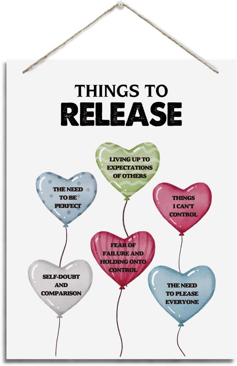 Inspirational Wall Decor, Decorative Hanging Wood Signs, Mental Health ...