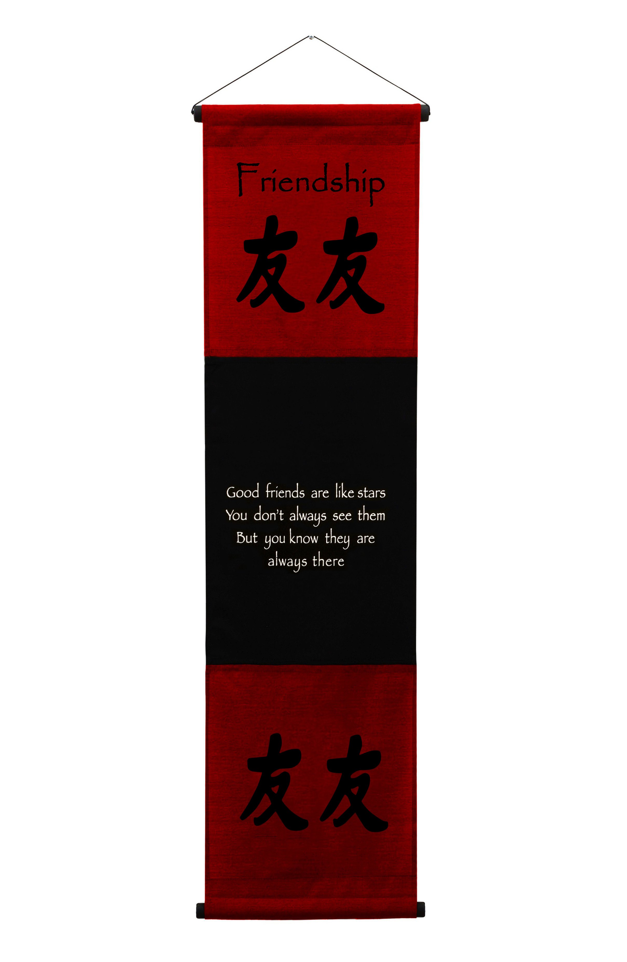 Inspirational Wall Decor Friendship Banner Art, Inspiring Quote Hanging Scroll, Motivational ...