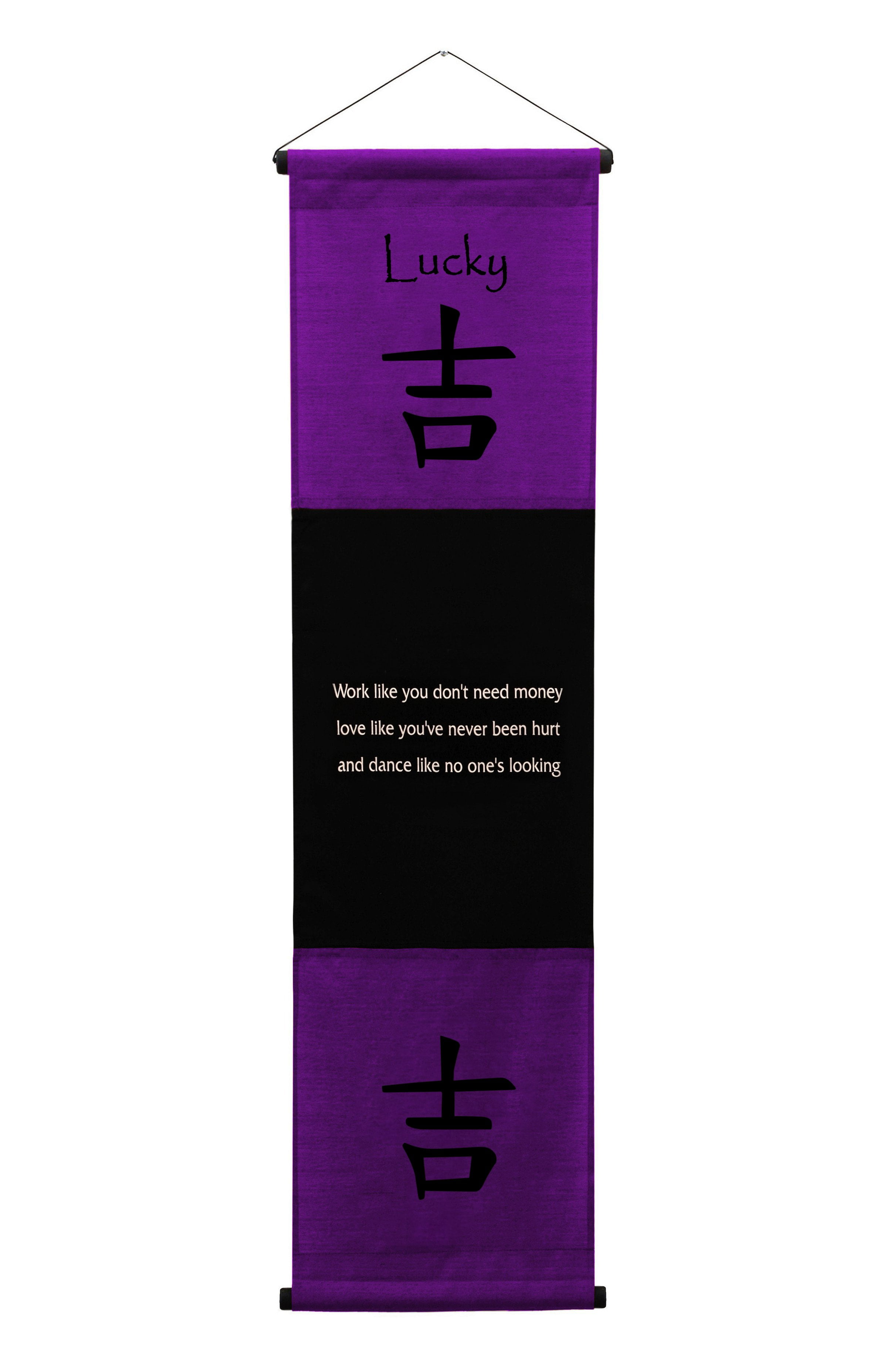 Inspirational Wall Decor Lucky Banner Art, Inspiring Quote Wall Hanging ...