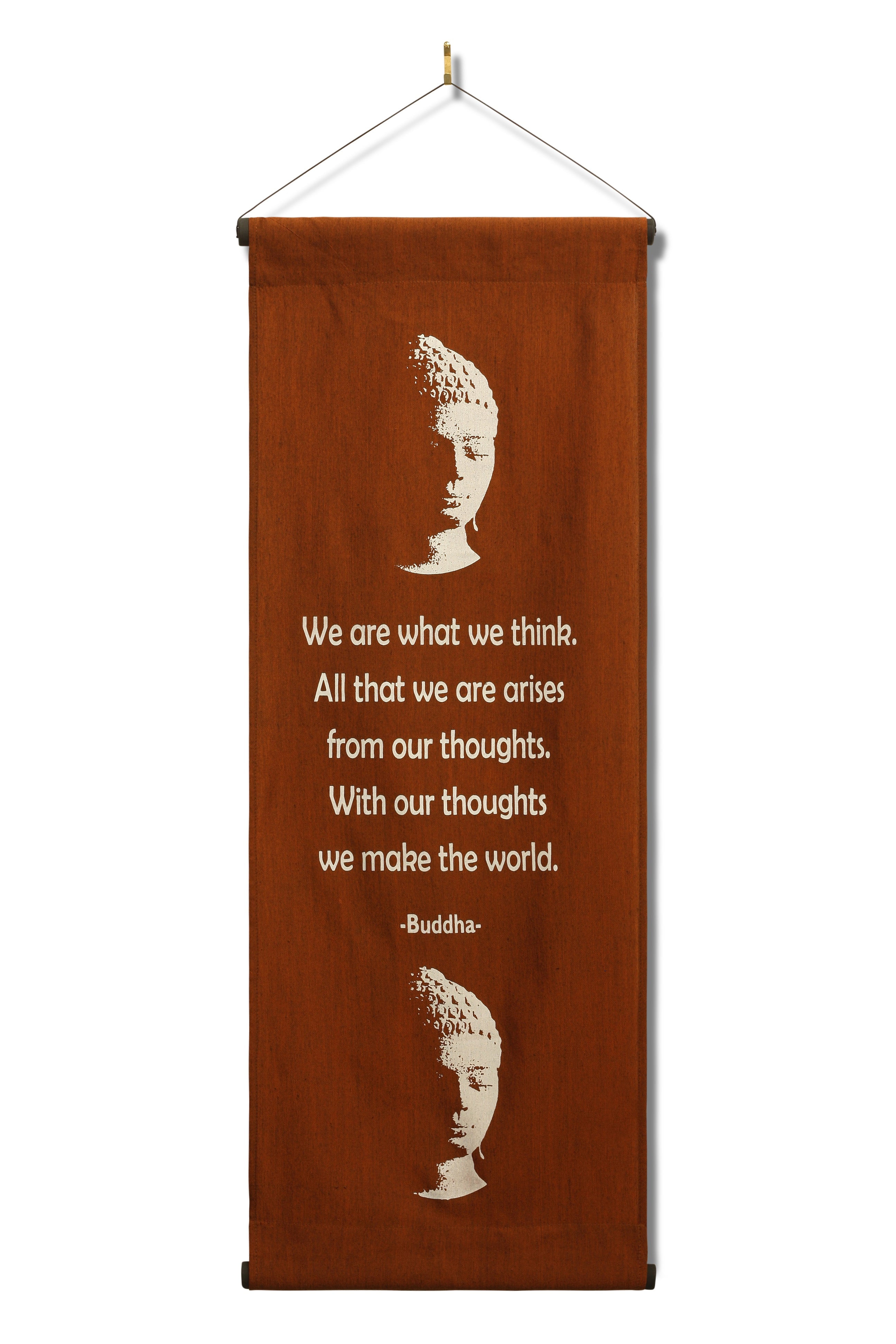 Inspirational Wall Hanging Scroll, "Buddha - We Are What We Think ...