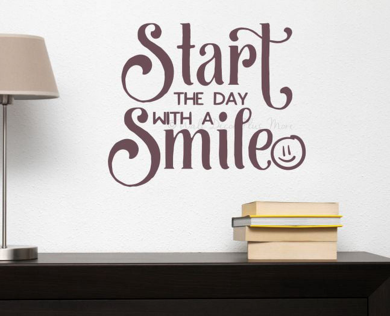 Inspirational Wall Quotes Start Day With A Smile Vinyl Decor Stickers ...