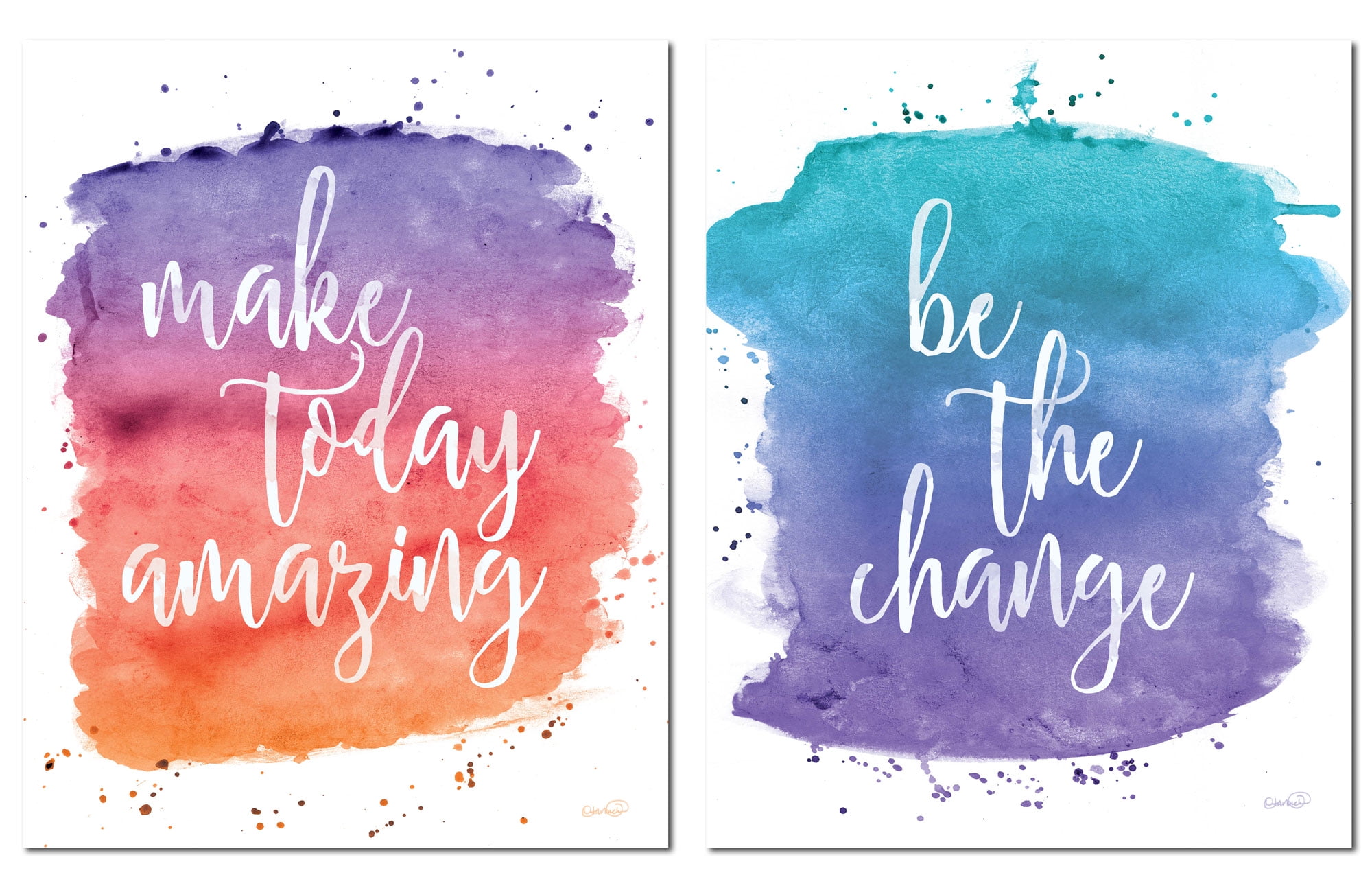 Inspirational Watercolor-Style Purple, Red and Teal "Make Today Amazing ...