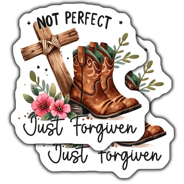 Inspirational Western Theme Stickers Just Forgiven Design Wide ...