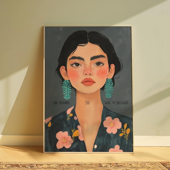 Inspirational Woman Portrait Quote Wall Art, Unframed Paper Print Size ...