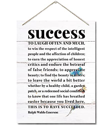 Inspirational Wood Art Signs, Ralph Waldo Emerson Wall Art Sign ...