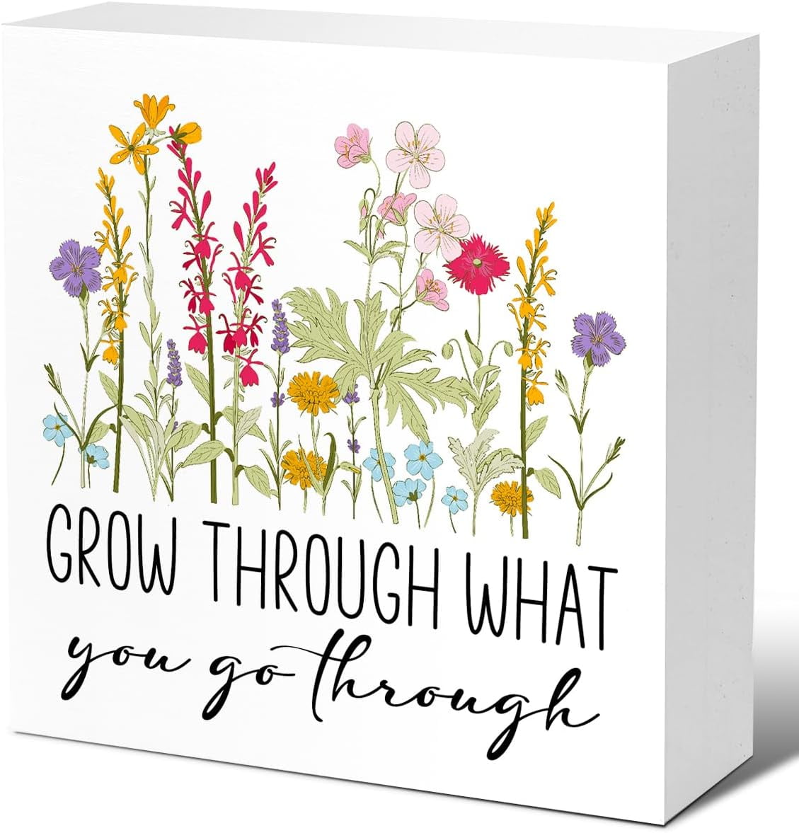 Inspirational Wood Block Sign Grow Through What You Go Through ...