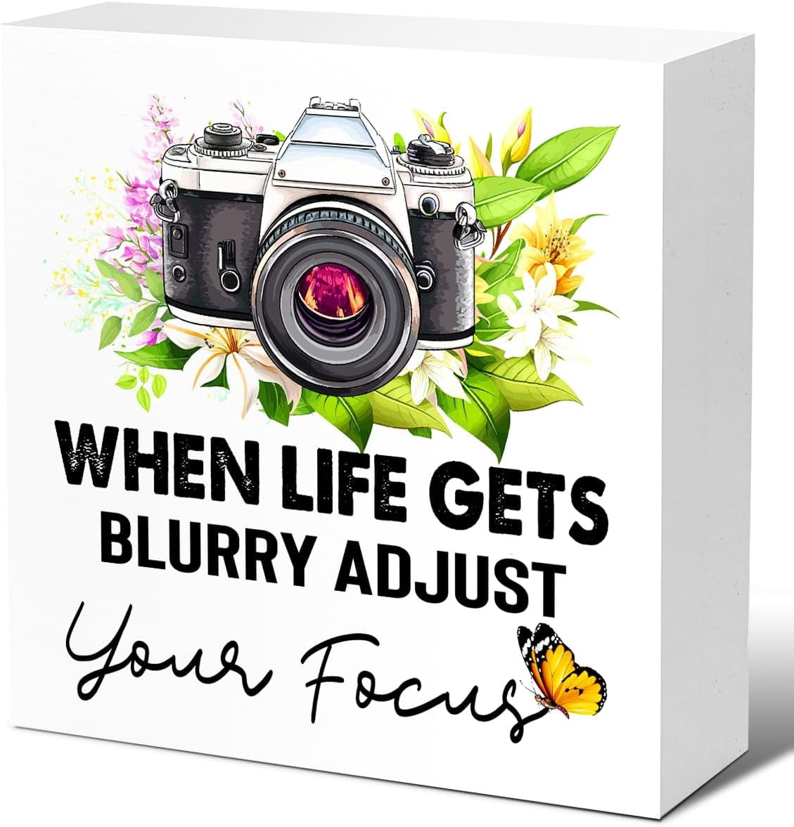 Inspirational Wood Block Signs,When Life Gets Blurry Adjust Your Focus ...
